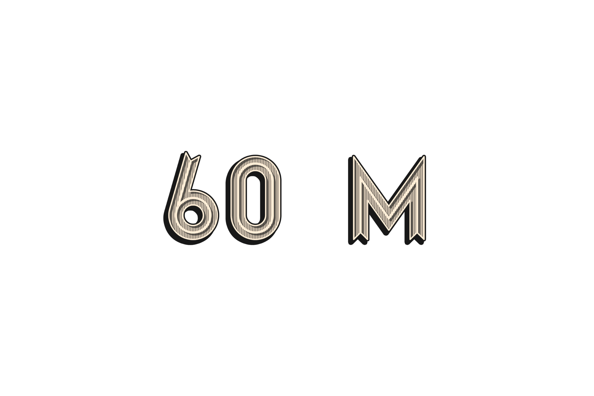 60 Million Subscribers Celebration Greeting Number With Vintage Design 60-million-subscribers-celebration-greeting-number-with-vintage-design