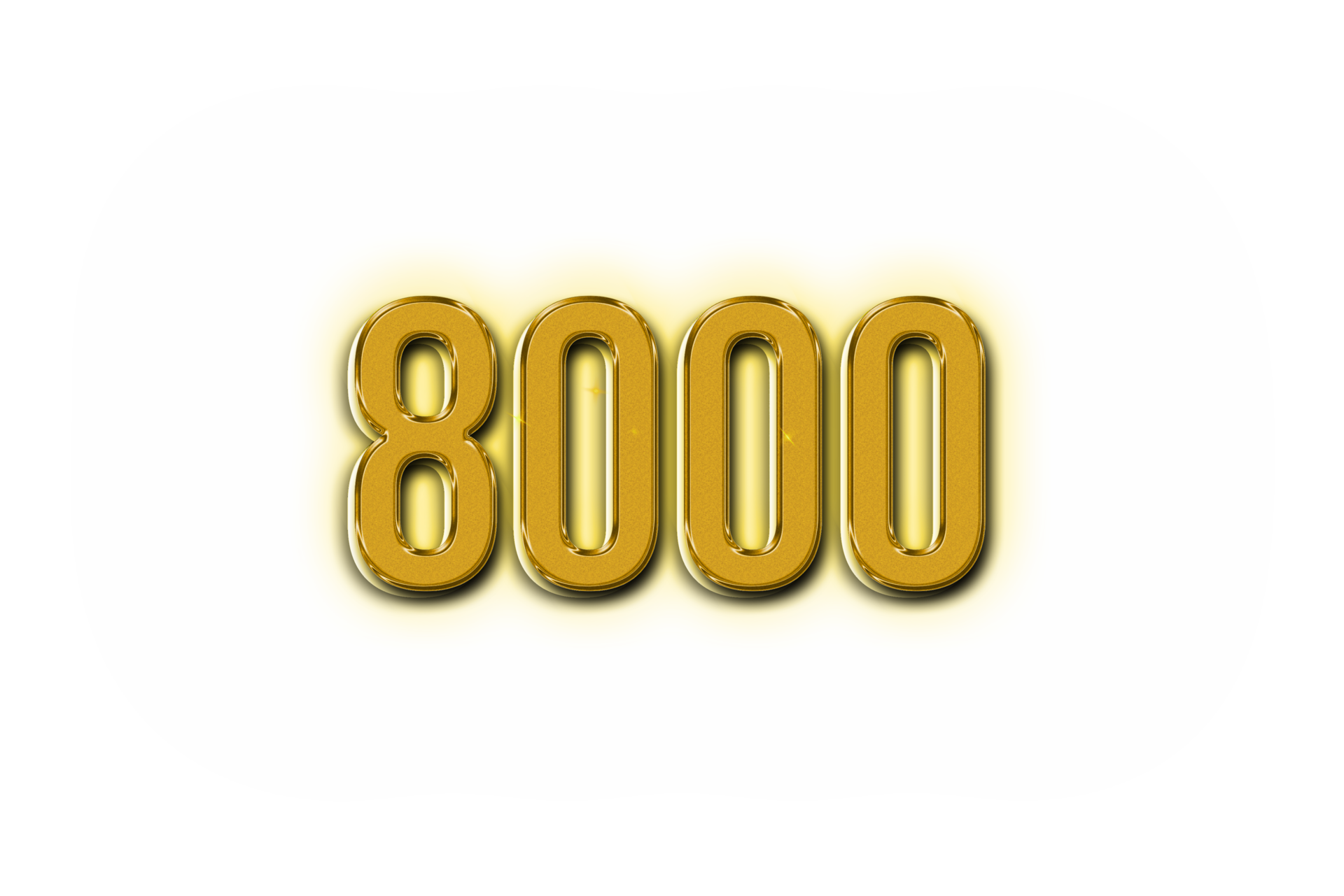8000 subscribers celebration greeting Number with golden design ...