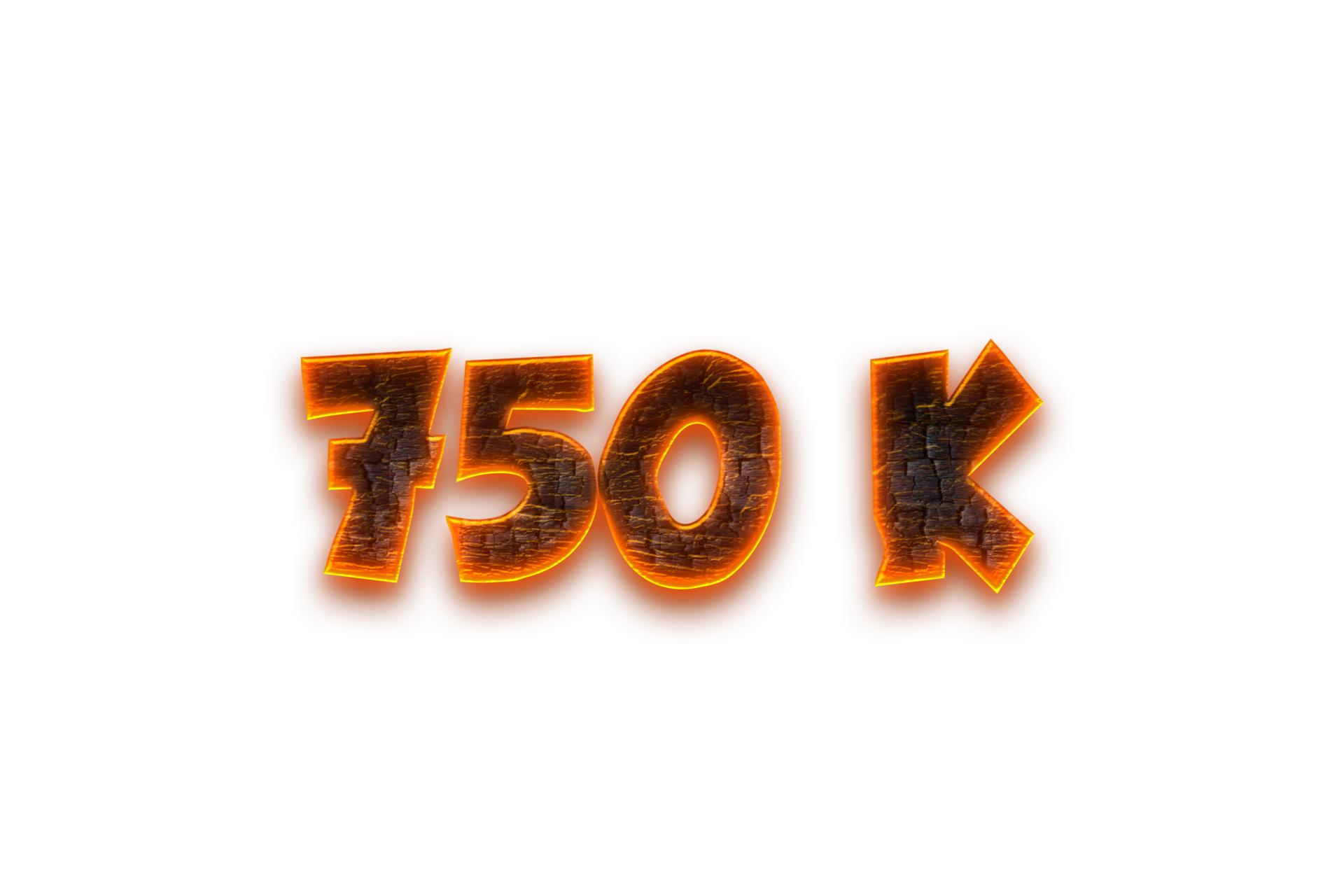 750 k subscribers celebration greeting Number with coal design 23673375 PNG