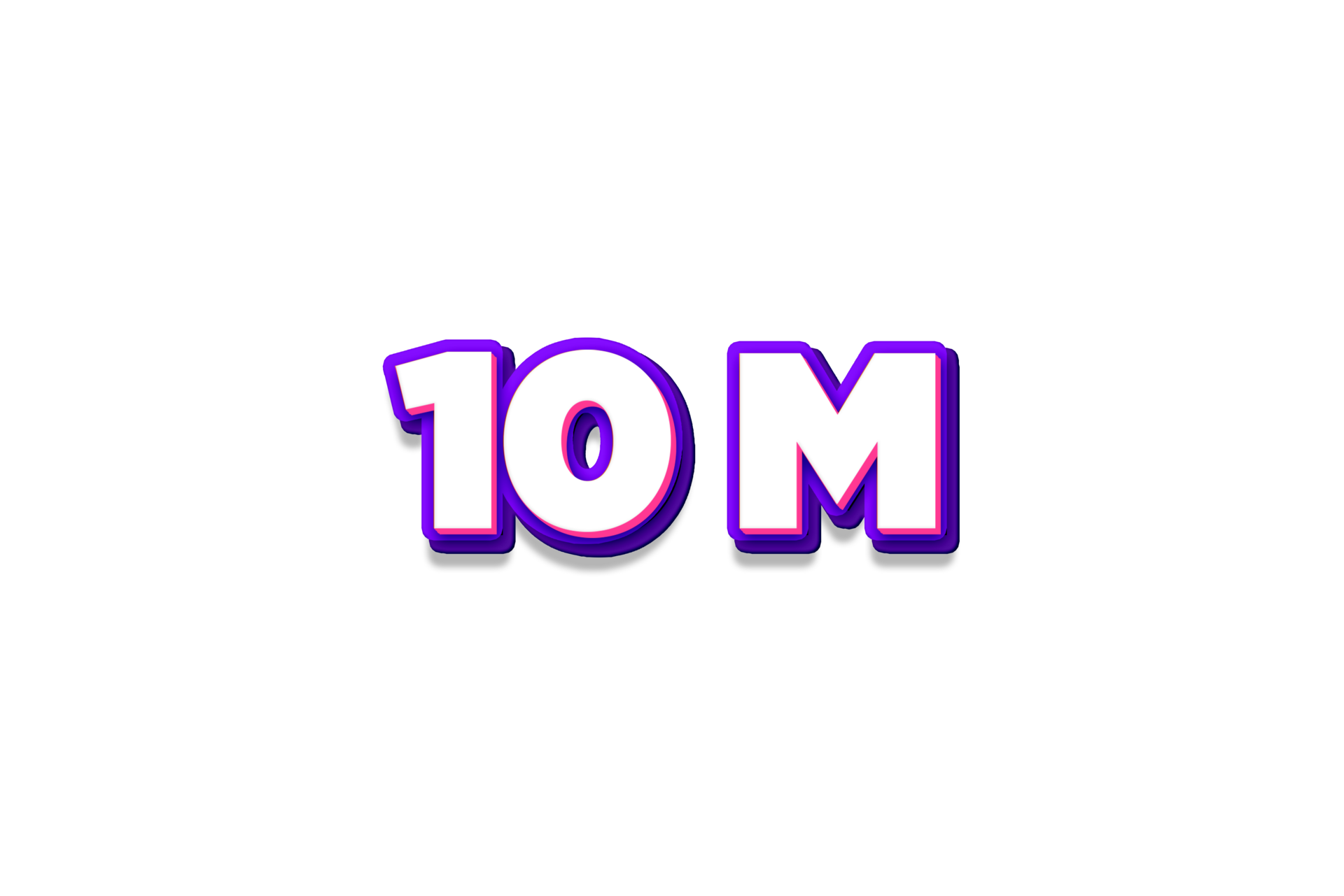 10 million subscribers celebration greeting Number with purple and pink design 23673486 PNG