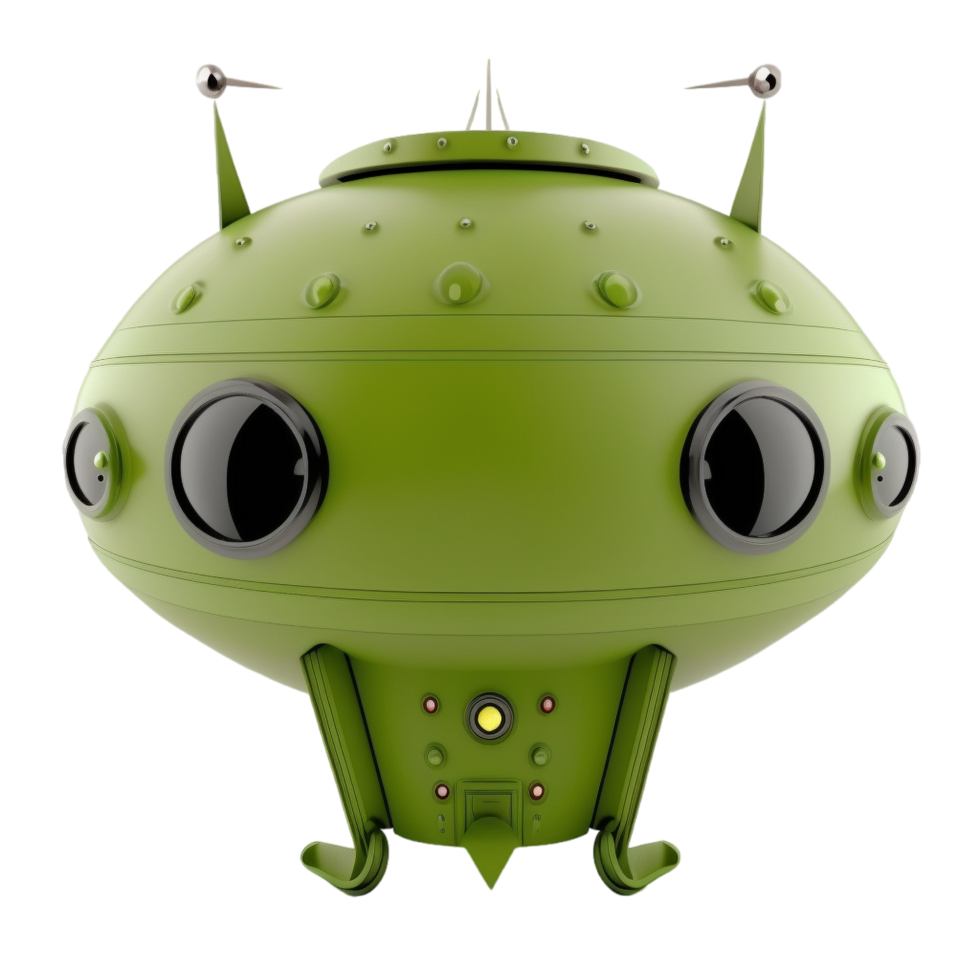Green Alien Spaceship Ufo 23673568 Png