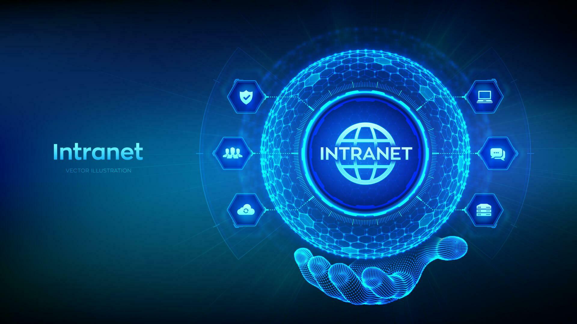Intranet Global Network Connection Technology Concept In The Shape Of Sphere With Hexagon Grid
