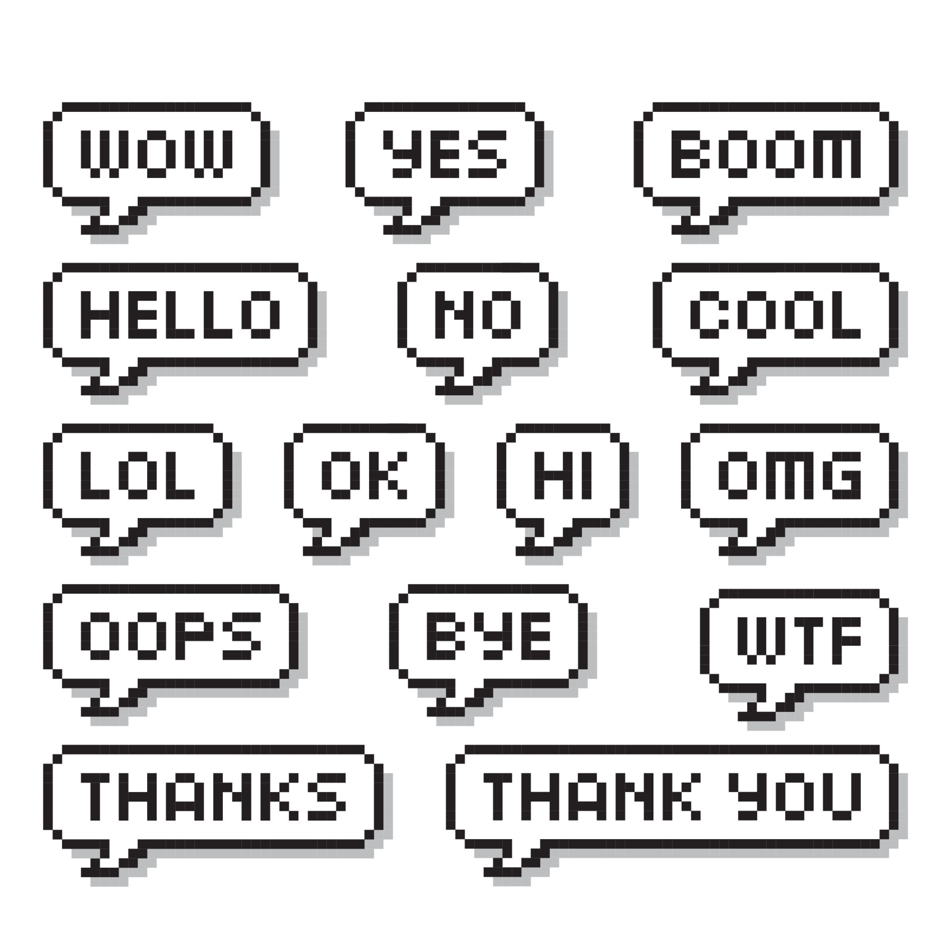 Pixel Speech Bubbles Or Chat Icon Pixel Art Communication Bubbles With Shadow 23674651 Vector