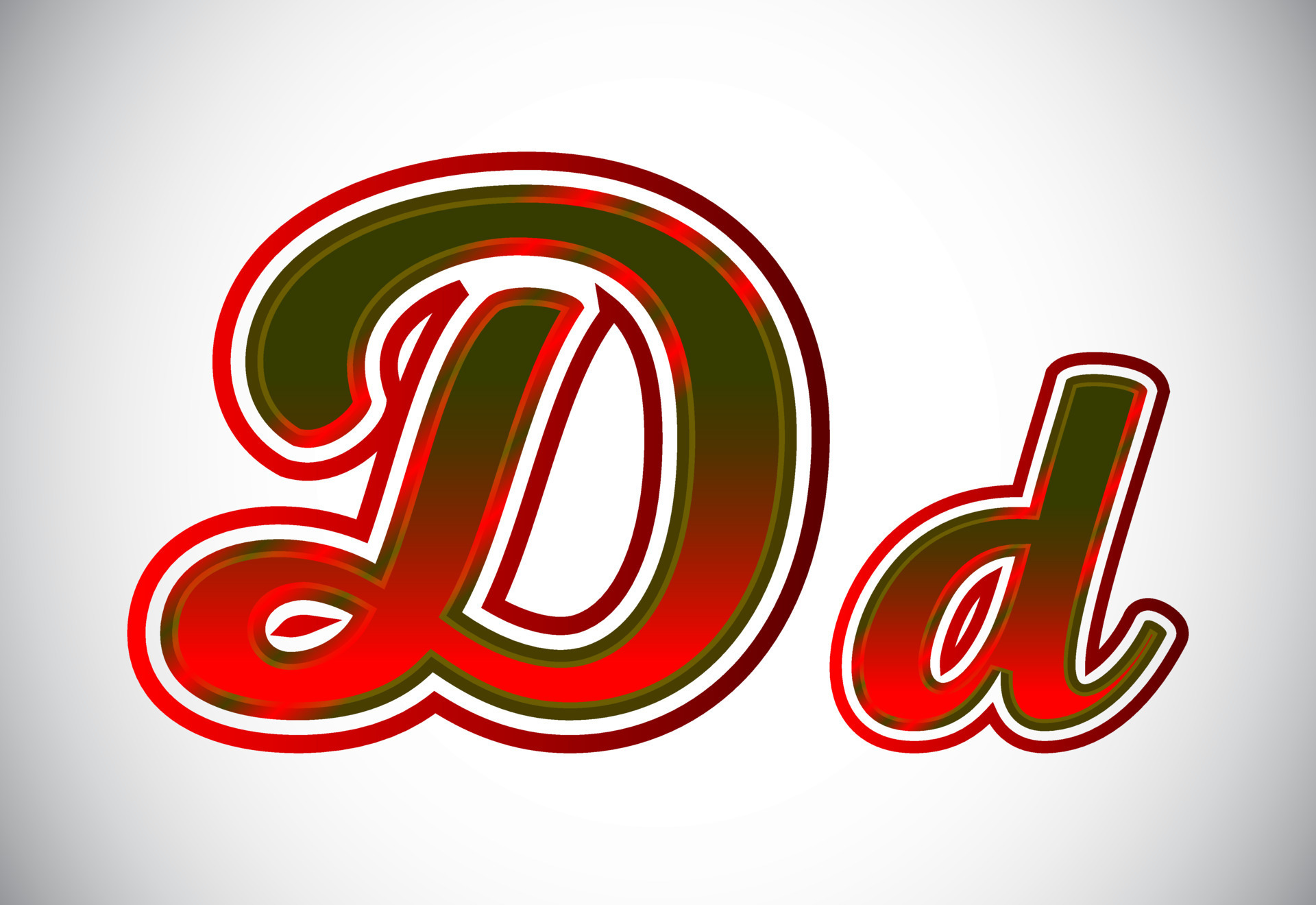 English Upper And Lower Case Letter D. Graphic Alphabet Symbol For ...