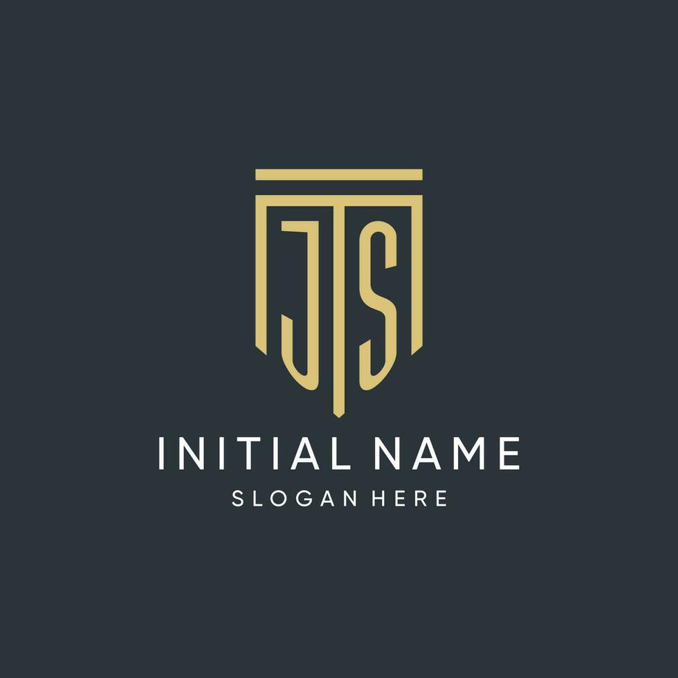 JS monogram with modern and luxury shield shape design style 23679115 ...