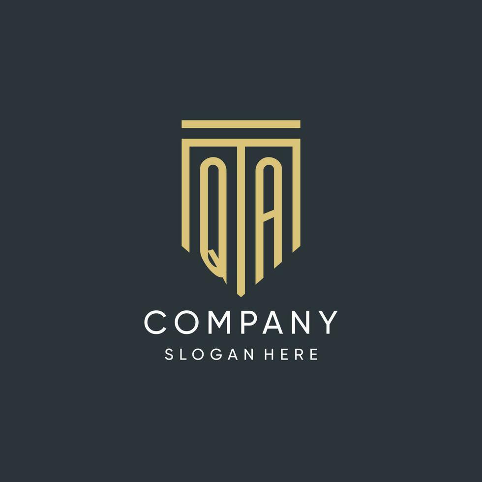 QA monogram with modern and luxury shield shape design style 23679717 Vector Art at Vecteezy