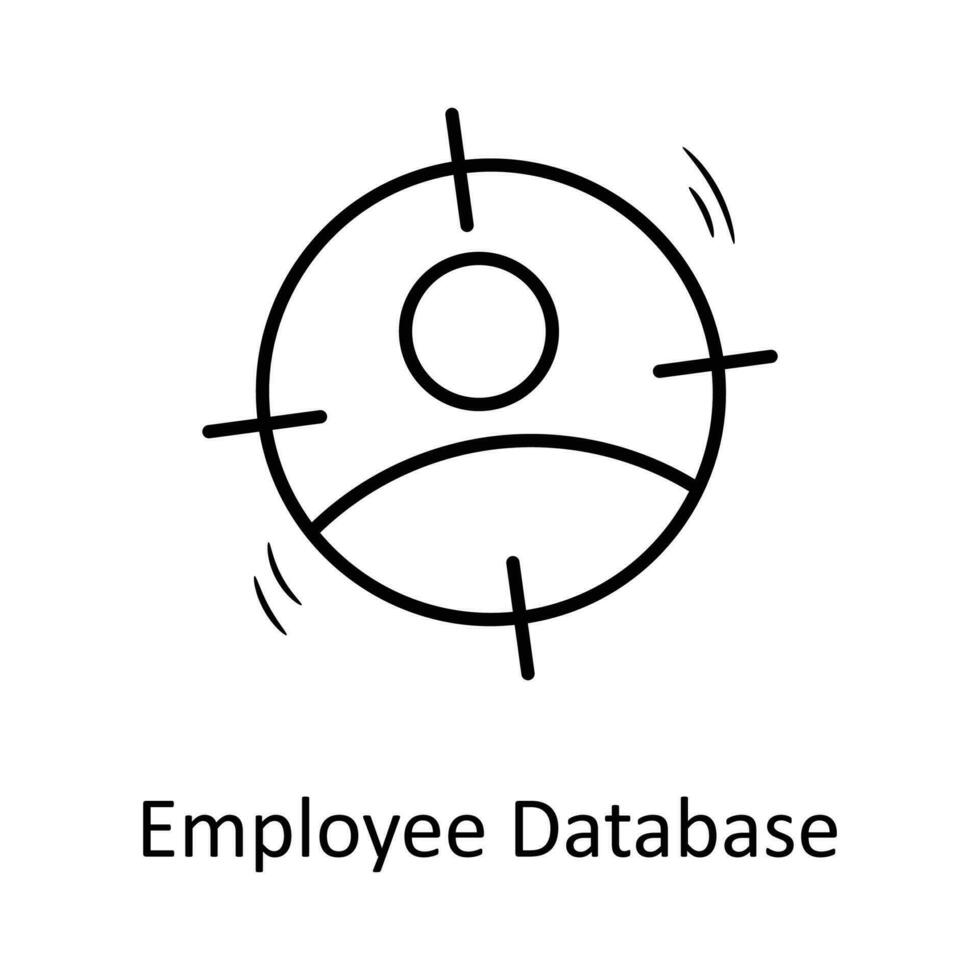 Employee Database Vector Outline Icon Design Illustration Business