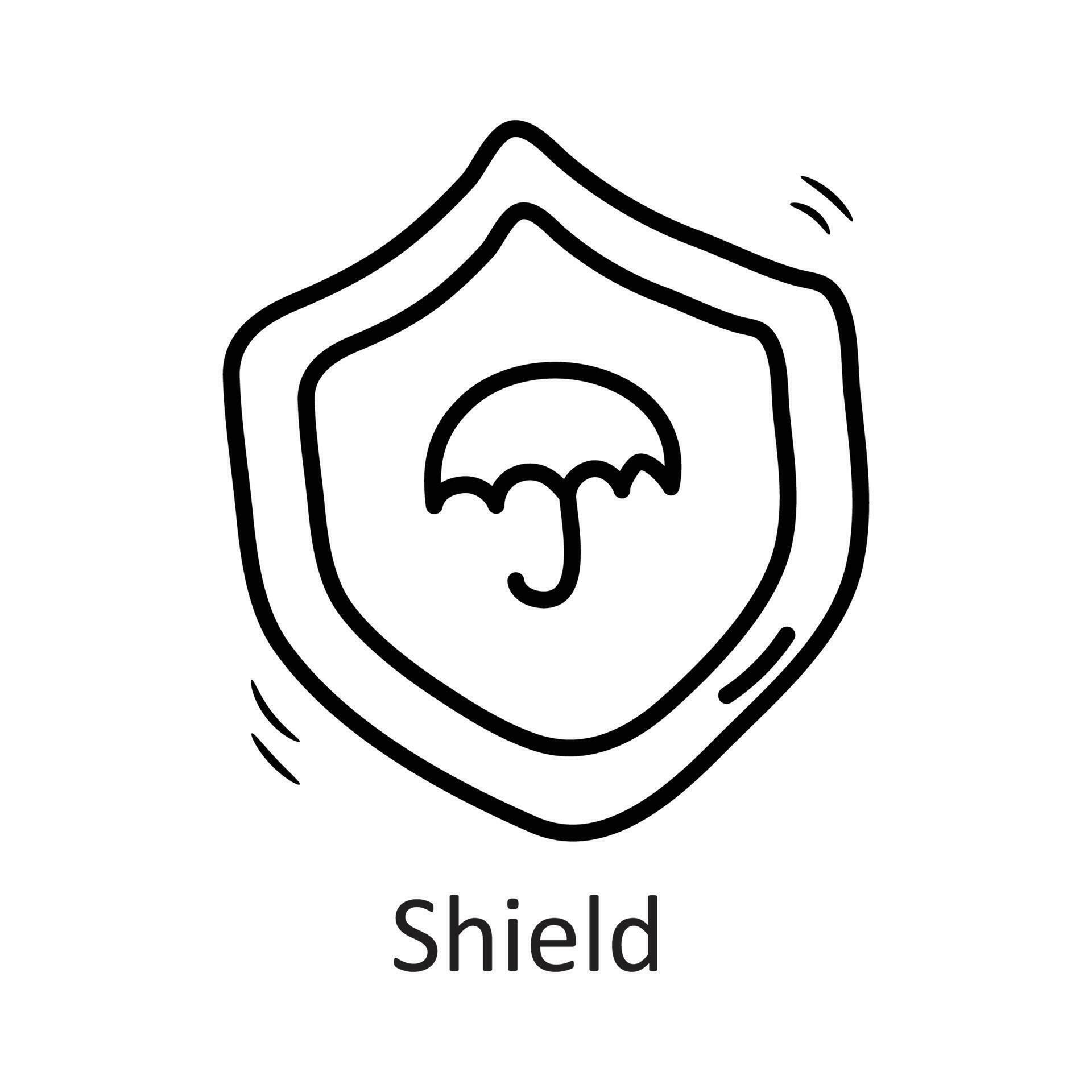 Shield Vector Outline Icon Design Illustration Security Symbol On