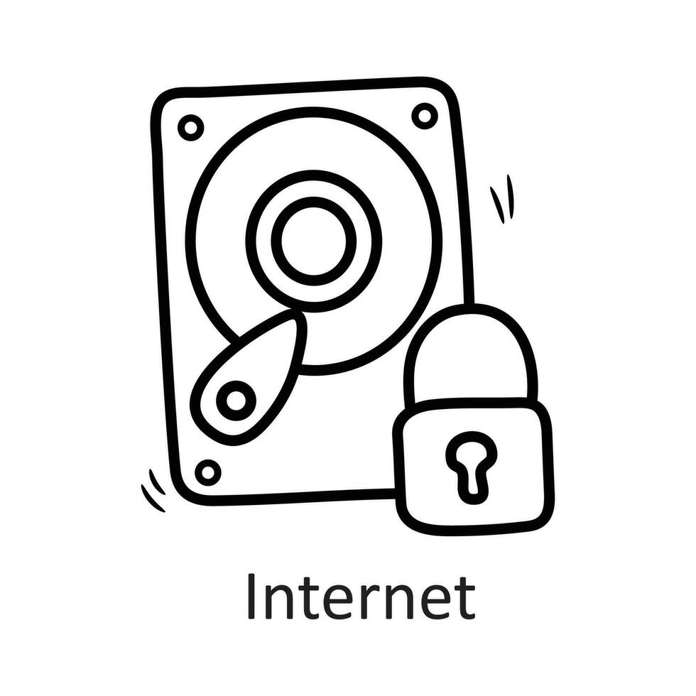 Internet Vector Outline Icon Design Illustration Security Symbol On