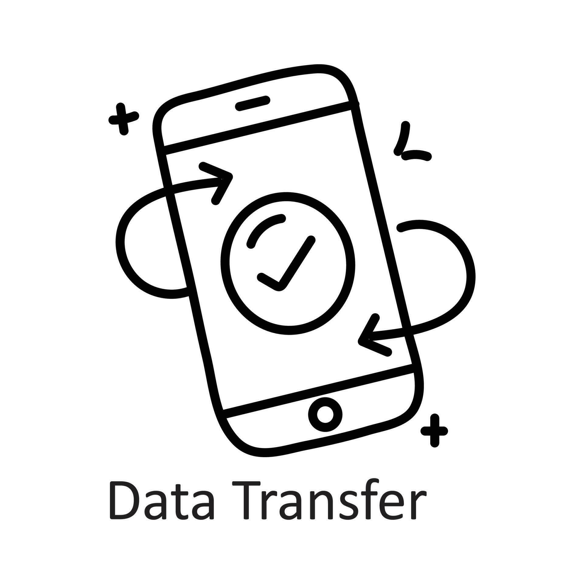 Data Transfer Vector Outline Icon Design Illustration Communication Symbol On White Background