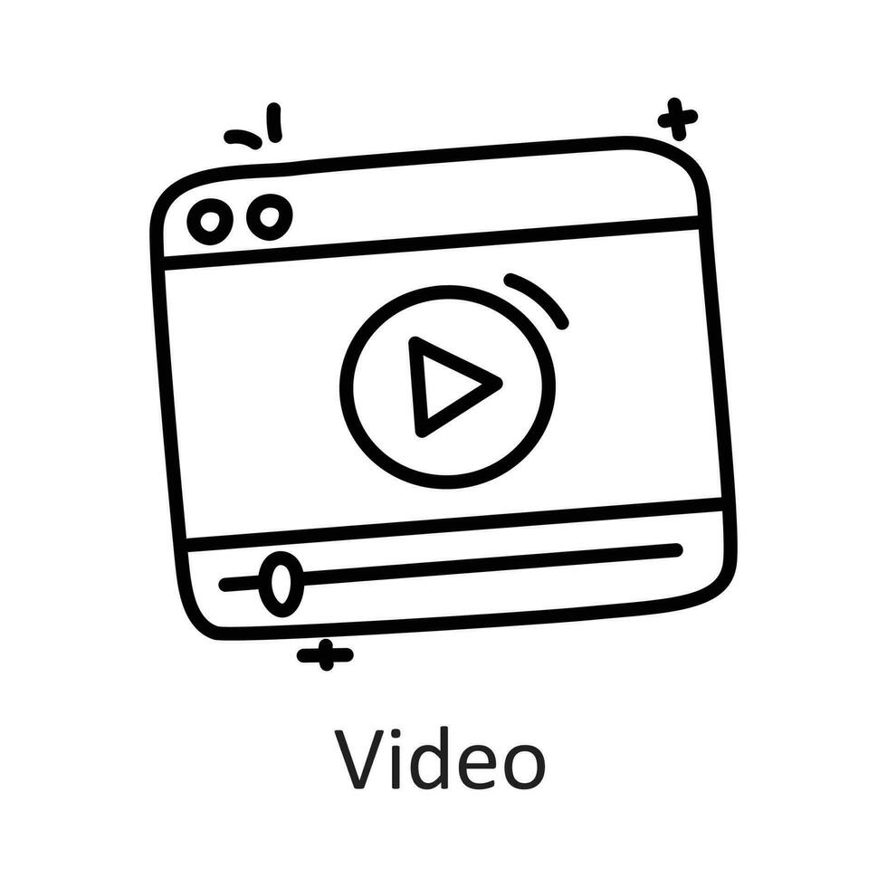 Video Vector Outline Icon Design Illustration Communication Symbol On