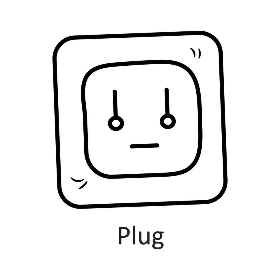 Plug vector outline Icon Design illustration. Household Symbol on White ... Plug vector outline Icon Design illustration. Household Symbol on White ...