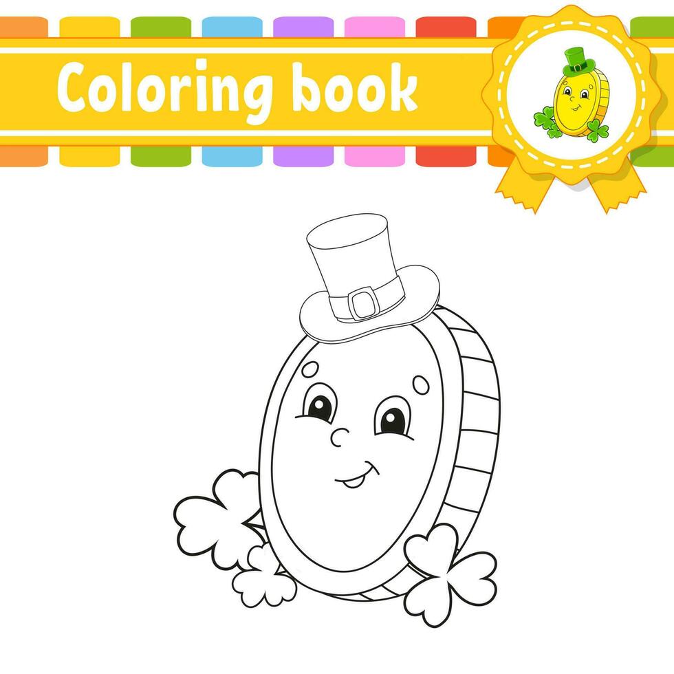 libro para colorear para niños. carácter alegre. lindo estilo de ...