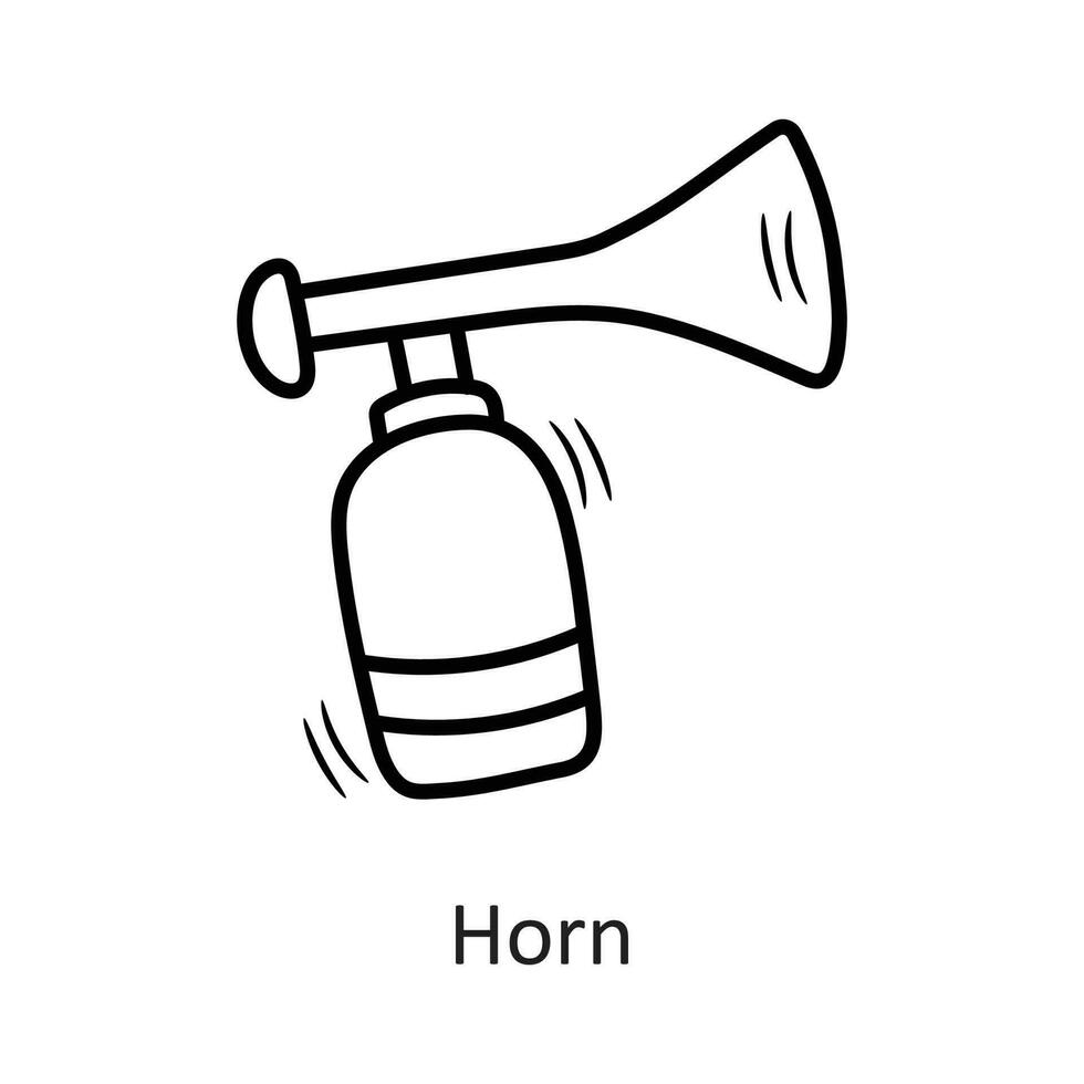 Horn vector outline Icon Design illustration. New Year Symbol on White ... Horn vector outline Icon Design illustration. New Year Symbol on White ...