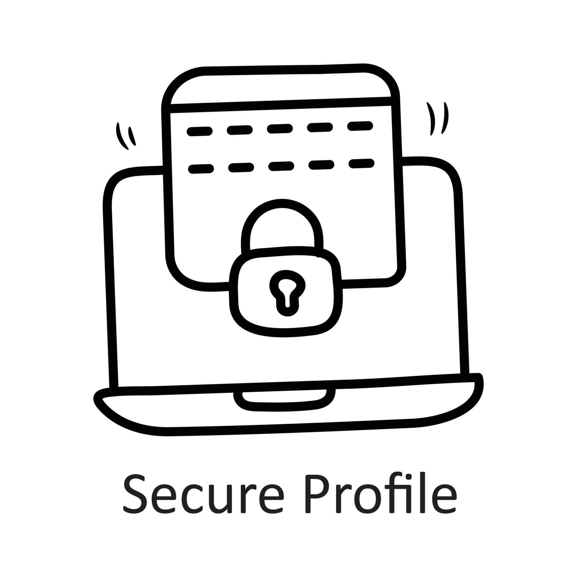 Secure Profile vector outline Icon Design illustration. Security Symbol ...