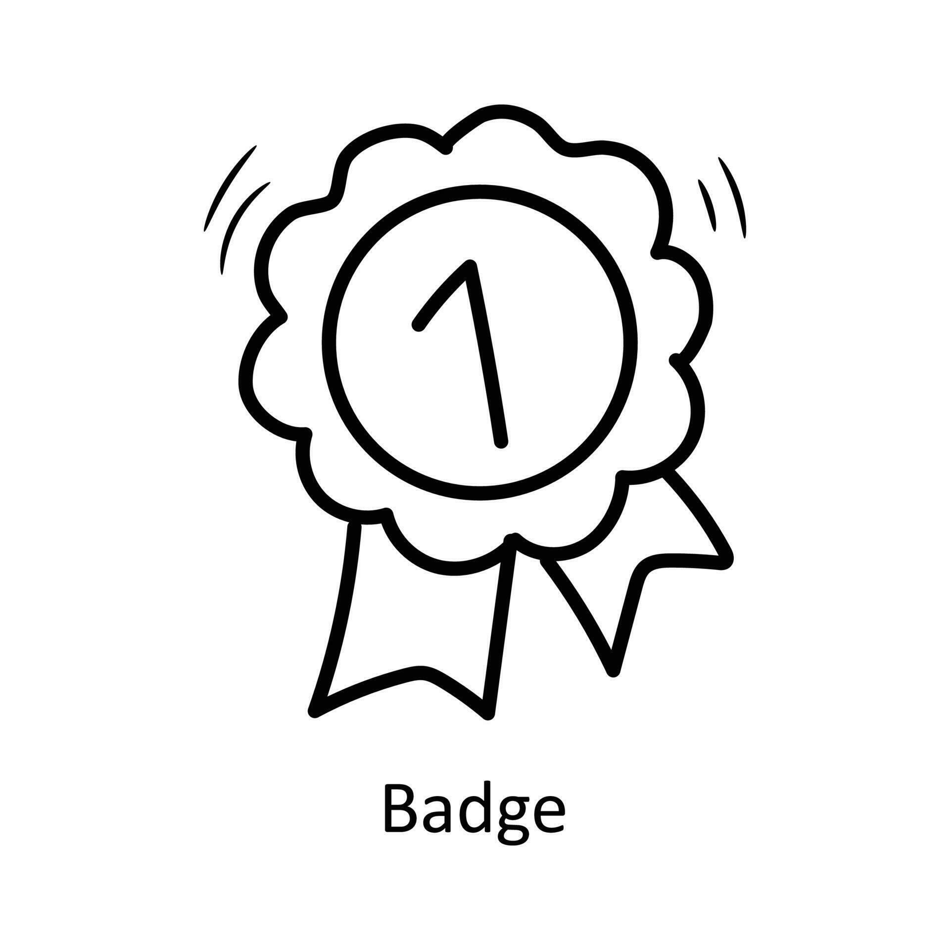 Badge Vector Outline Icon Design Illustration Olympic Symbol On White Background Eps 10 File