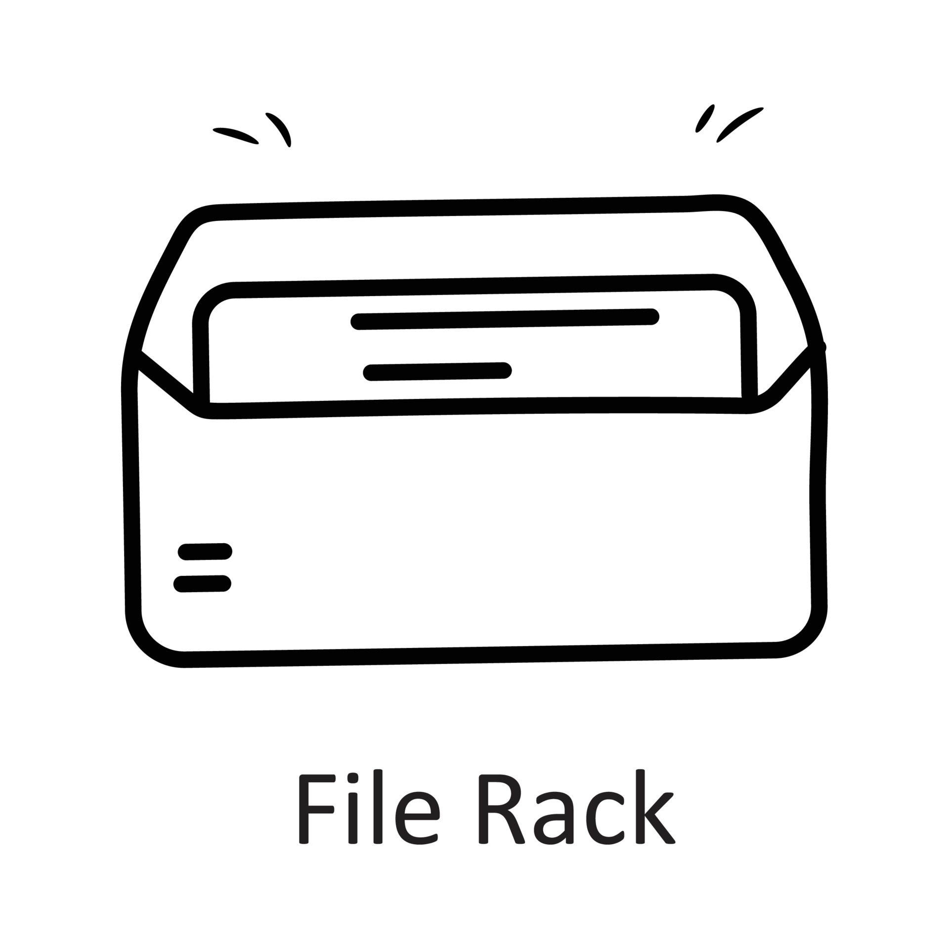 File Rack vector outline Icon Design illustration. Stationery Symbol on ...