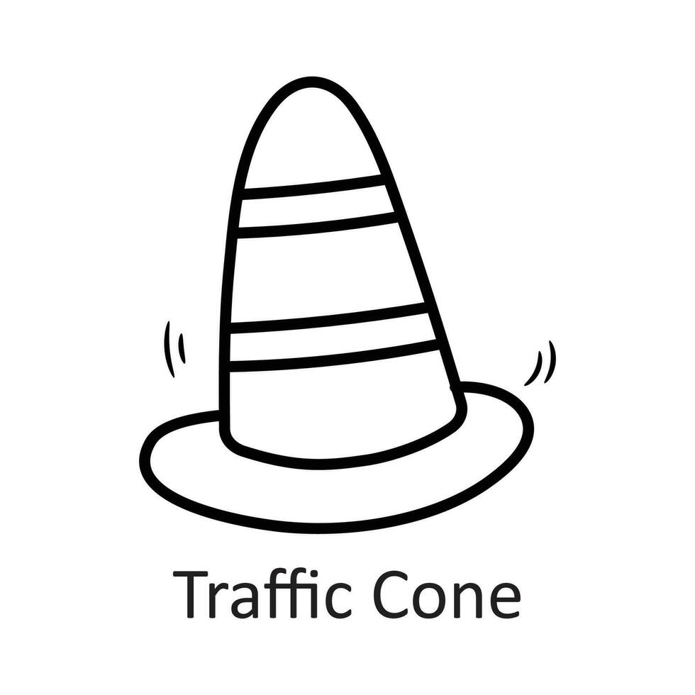 Traffic Cone Vector Outline Icon Design Illustration Security Symbol On White Background Eps 10