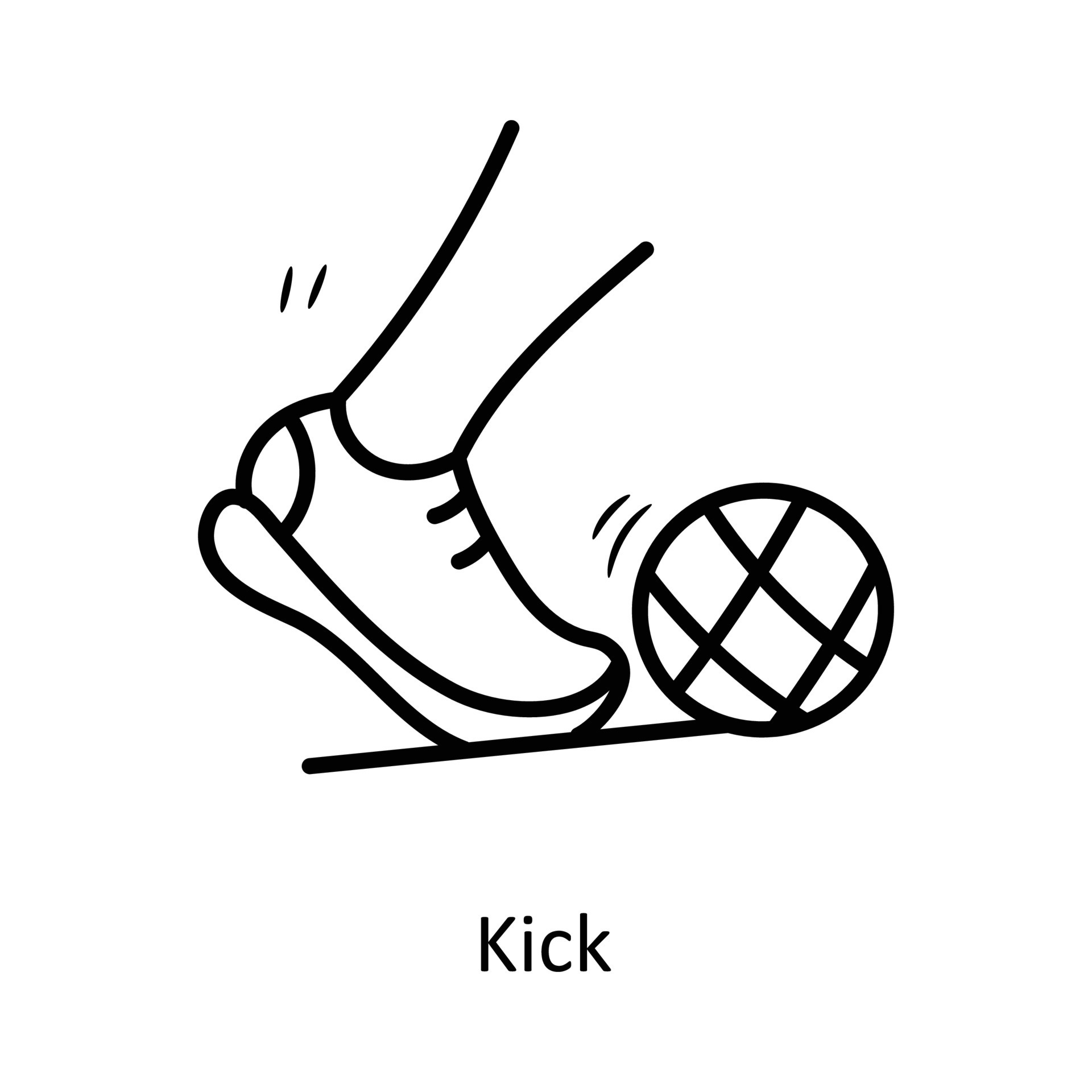 Kick vector outline Icon Design illustration. Olympic Symbol on White ... Kick vector outline Icon Design illustration. Olympic Symbol on White ...