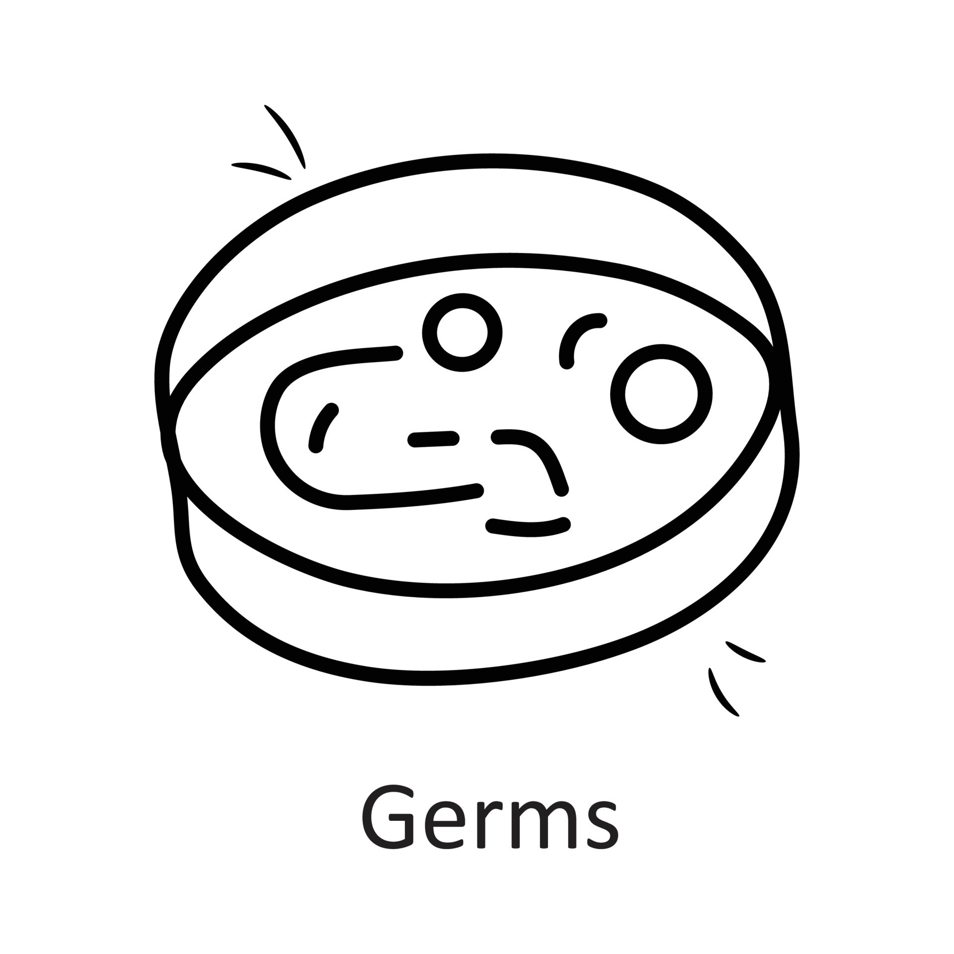 Germs vector outline Icon Design illustration. Dentist Symbol on White ... Germs vector outline Icon Design illustration. Dentist Symbol on White ...