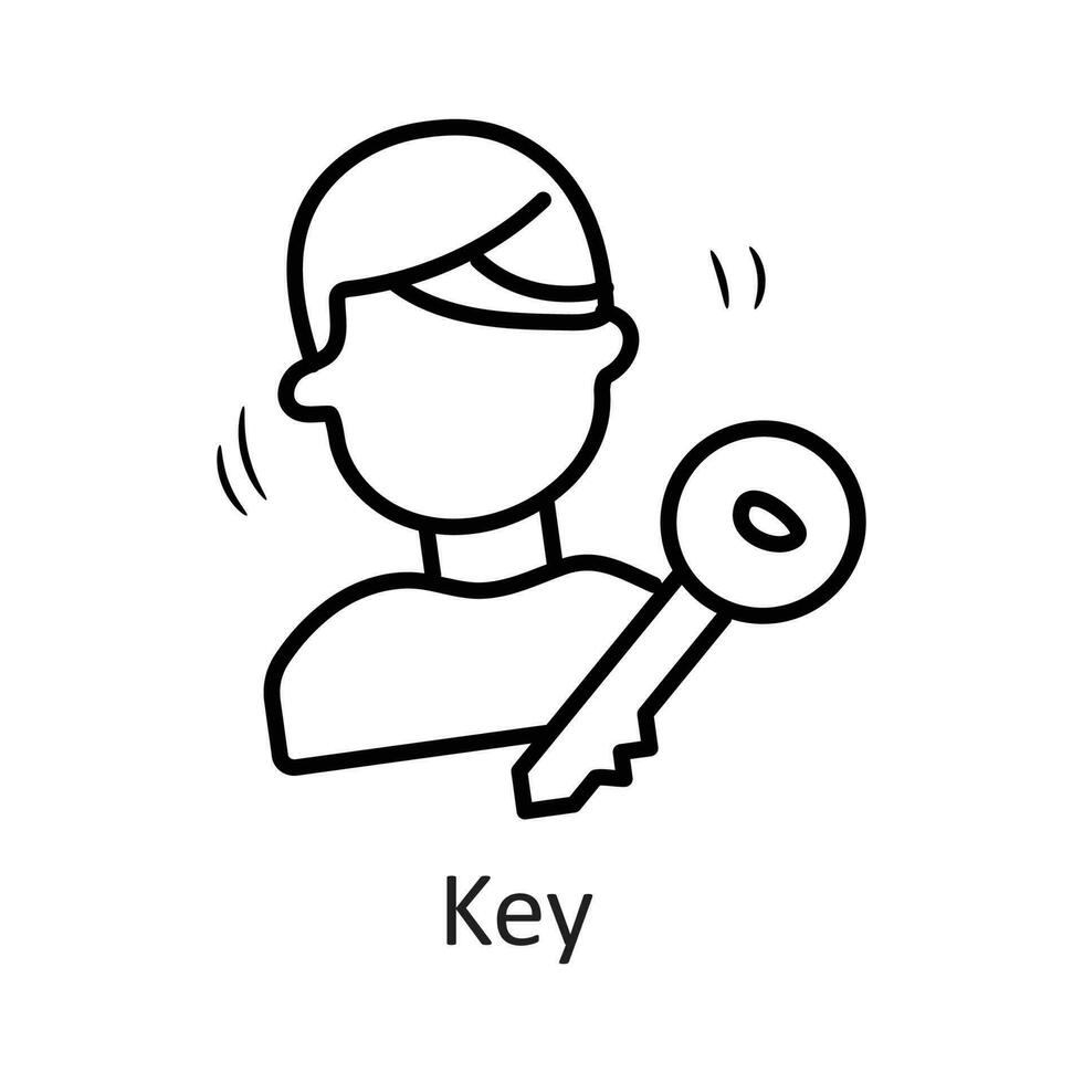Key Vector Outline Icon Design Illustration Security Symbol On White Background Eps 10 File