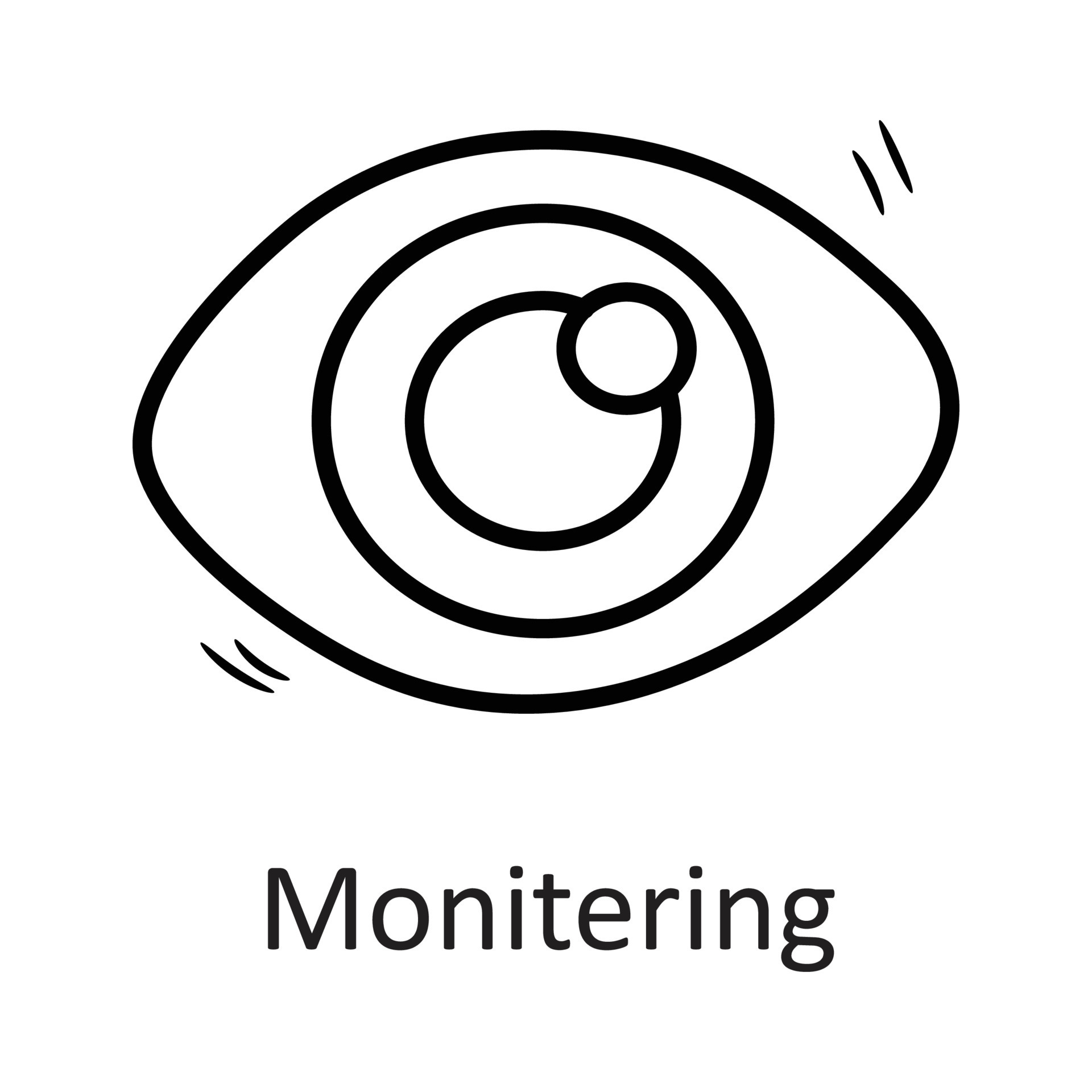 Monitoring Vector Outline Icon Design Illustration Security Symbol On White Background Eps 10
