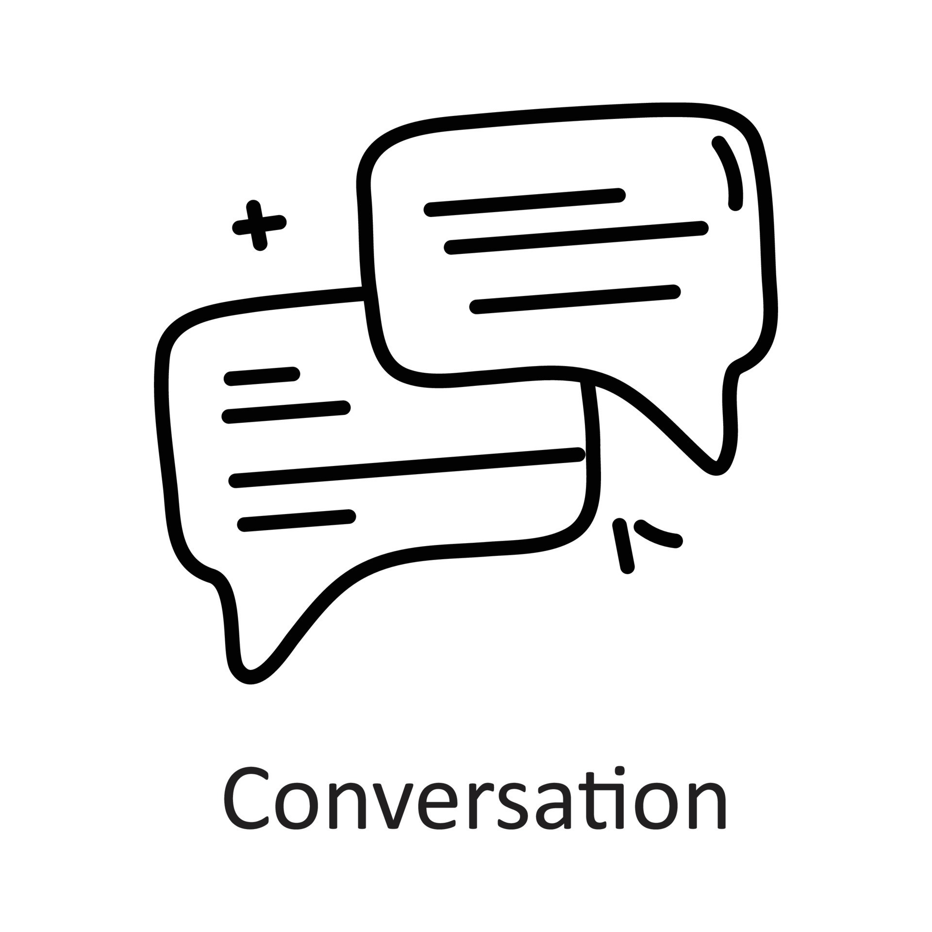 Conversation Vector Outline Icon Design Illustration Communication Symbol On White Background