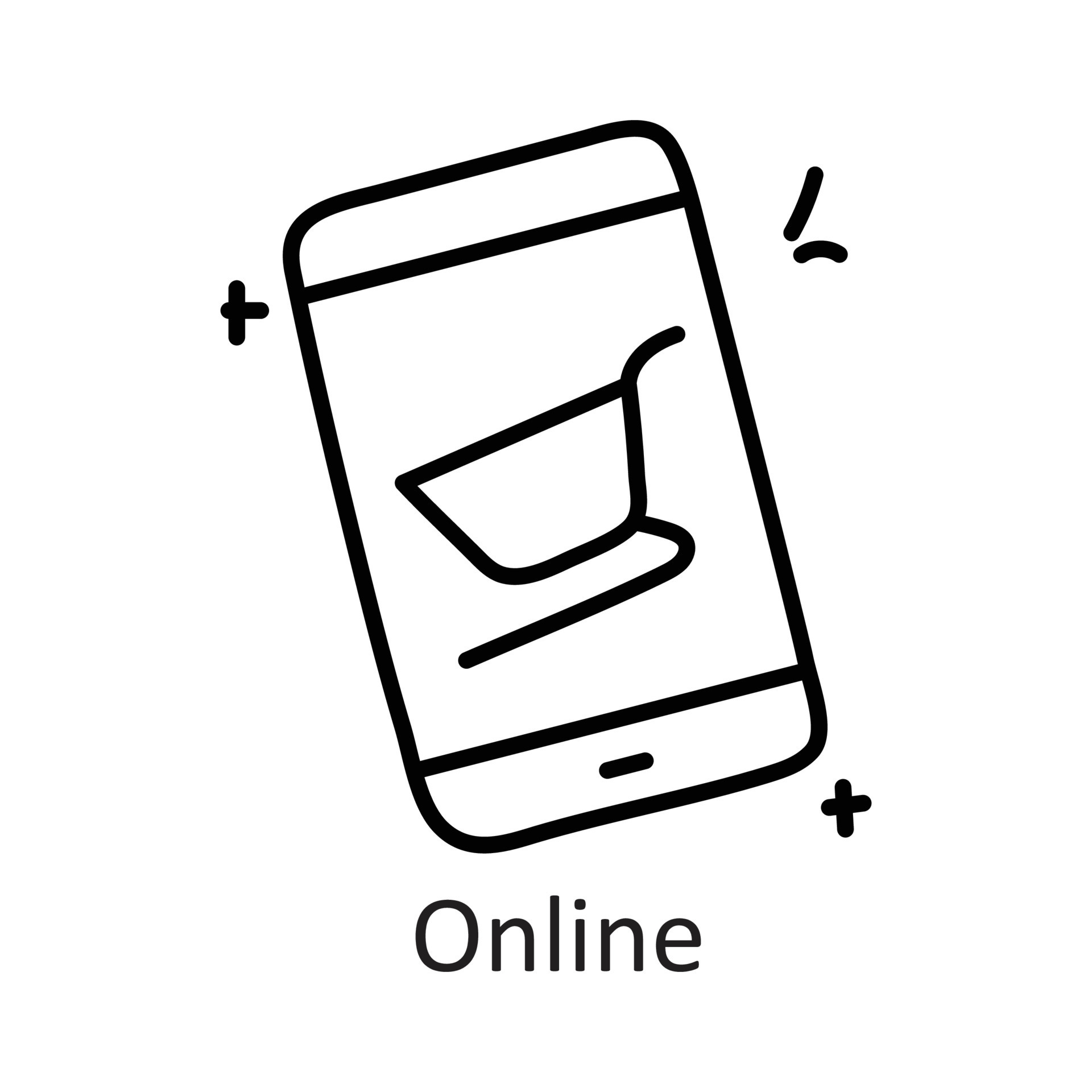 Online Vector Outline Icon Design Illustration Communication Symbol On