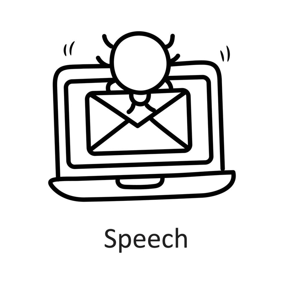 Speech Vector Outline Icon Design Illustration Security Symbol On White Background Eps 10 File