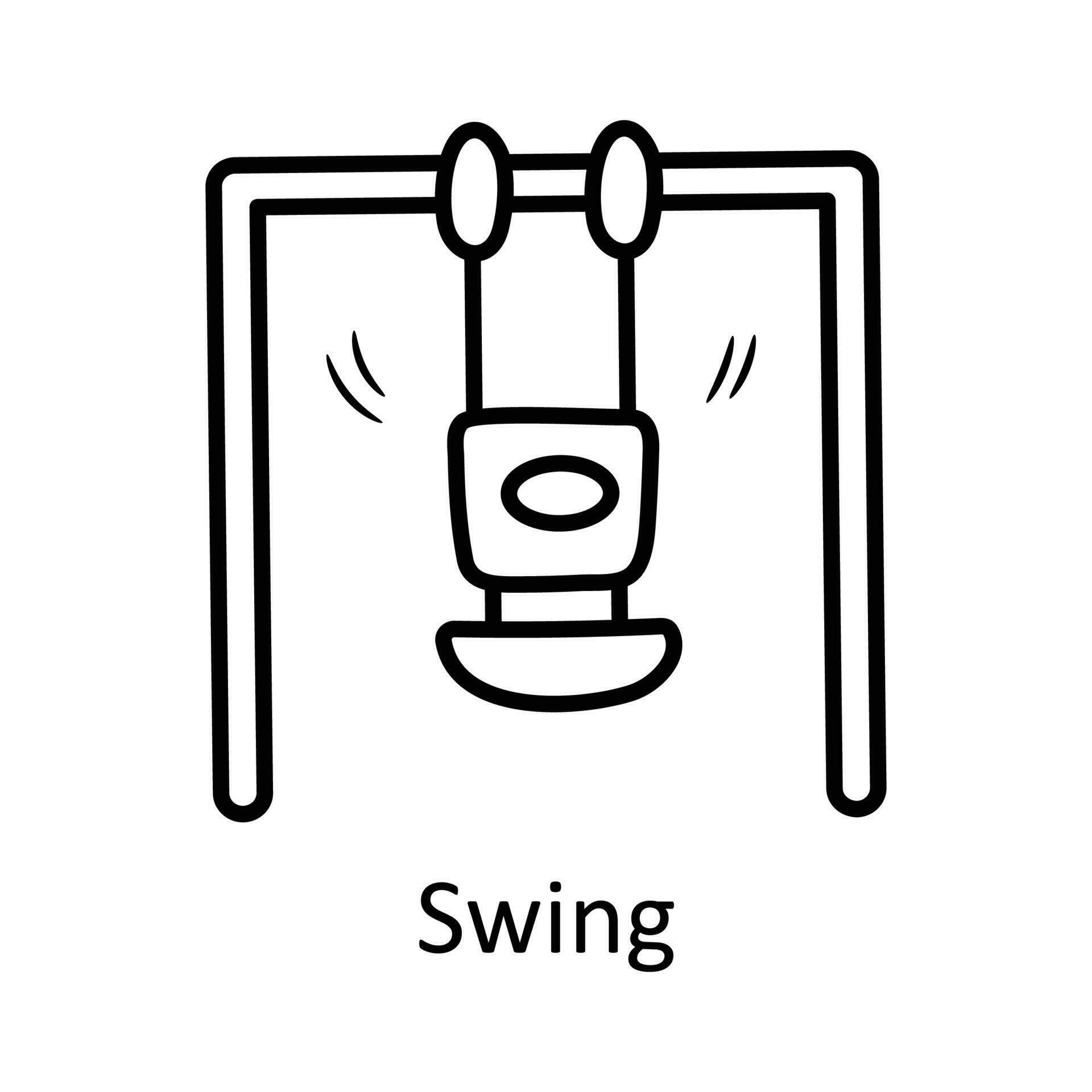 Swing Vector Outline Icon Design Illustration Toys Symbol On White Background Eps 10 File