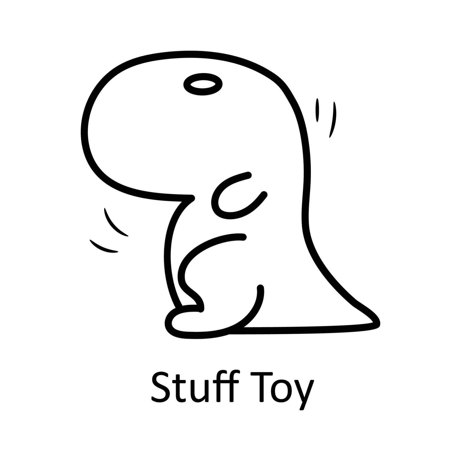 Stuff Toy vector outline Icon Design illustration. Toys Symbol on White ... Stuff Toy vector outline Icon Design illustration. Toys Symbol on White ...