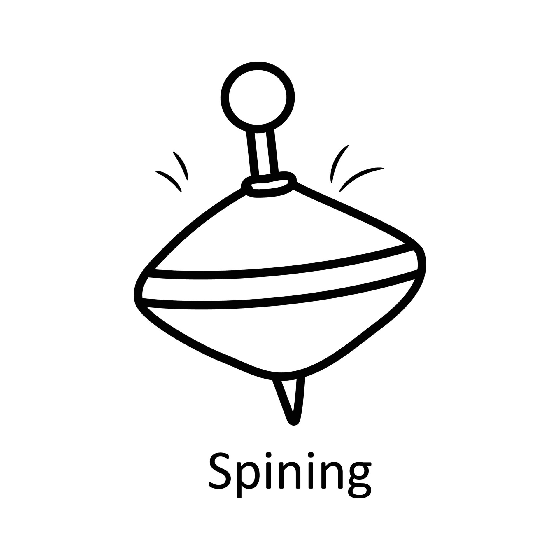 Spinning Vector Outline Icon Design Illustration Toys Symbol On White Background Eps 10 File