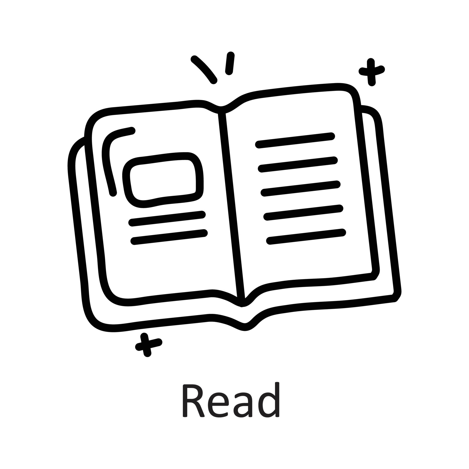 Read Vector Outline Icon Design Illustration Communication Symbol On