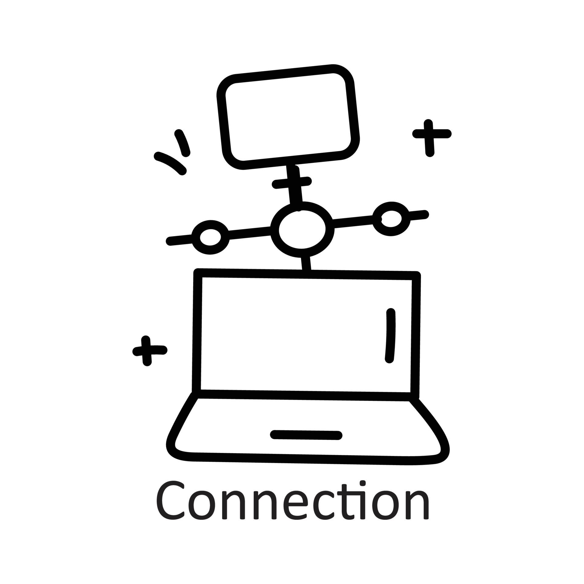 Connection Vector Outline Icon Design Illustration Communication Symbol On White Background Eps
