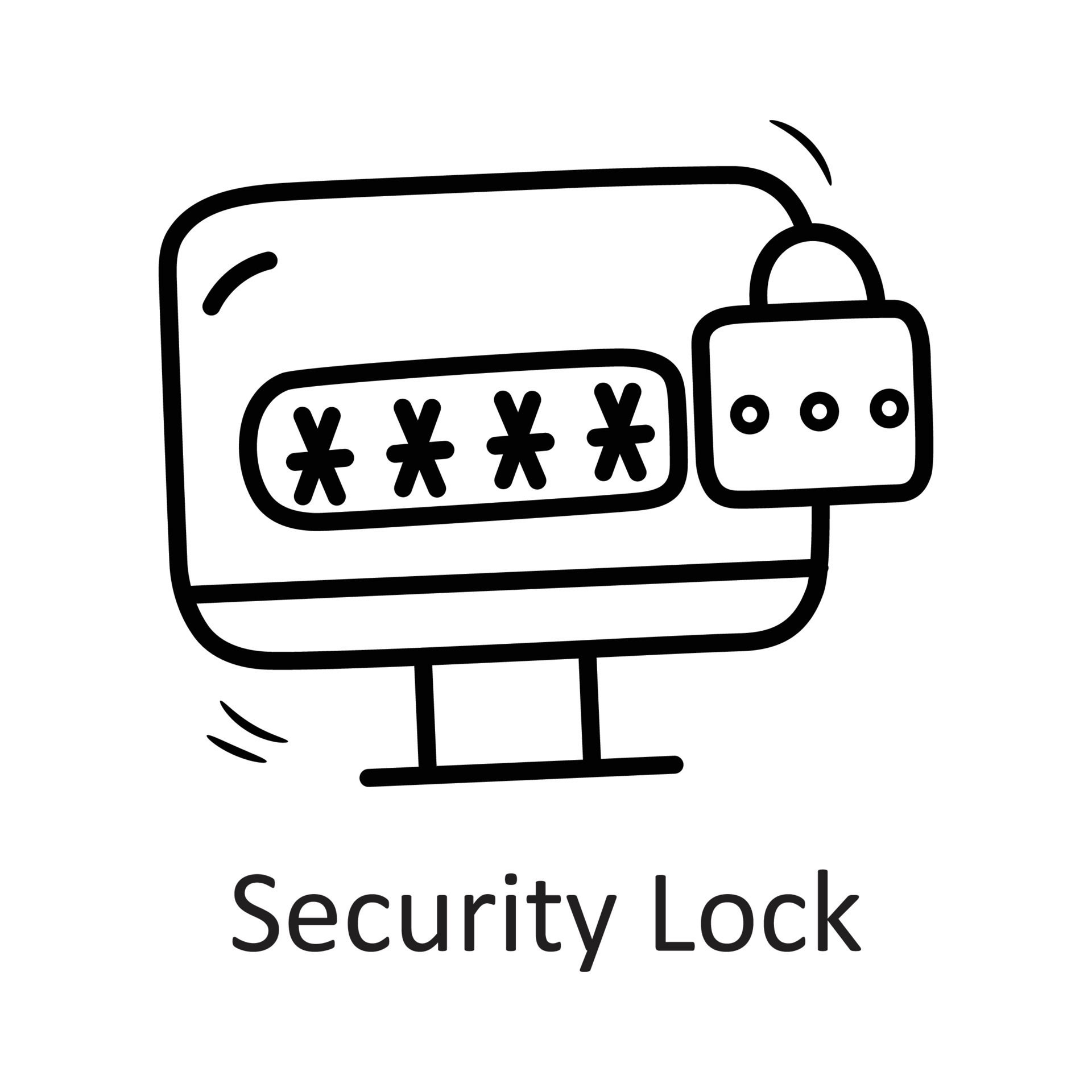 Security Lock Vector Outline Icon Design Illustration Security Symbol On White Background Eps