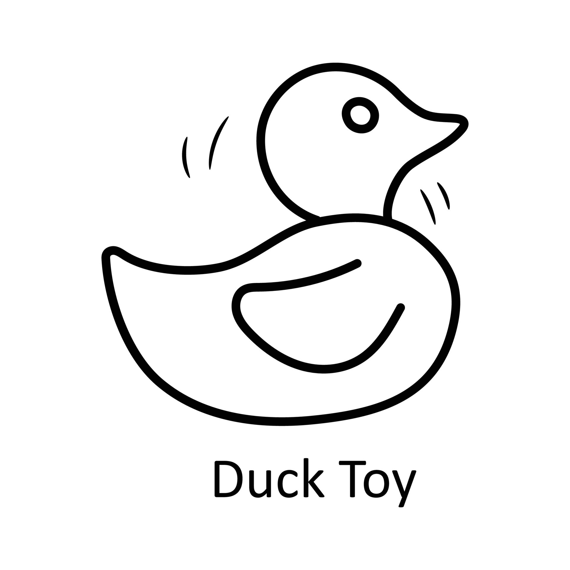 Duck Toy Vector Outline Icon Design Illustration Toys Symbol On White Background Eps 10 File