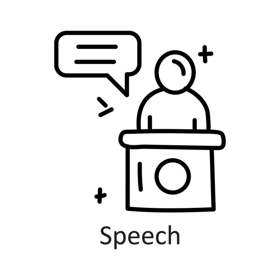 Speech Vector Outline Icon Design Illustration Communication Symbol On