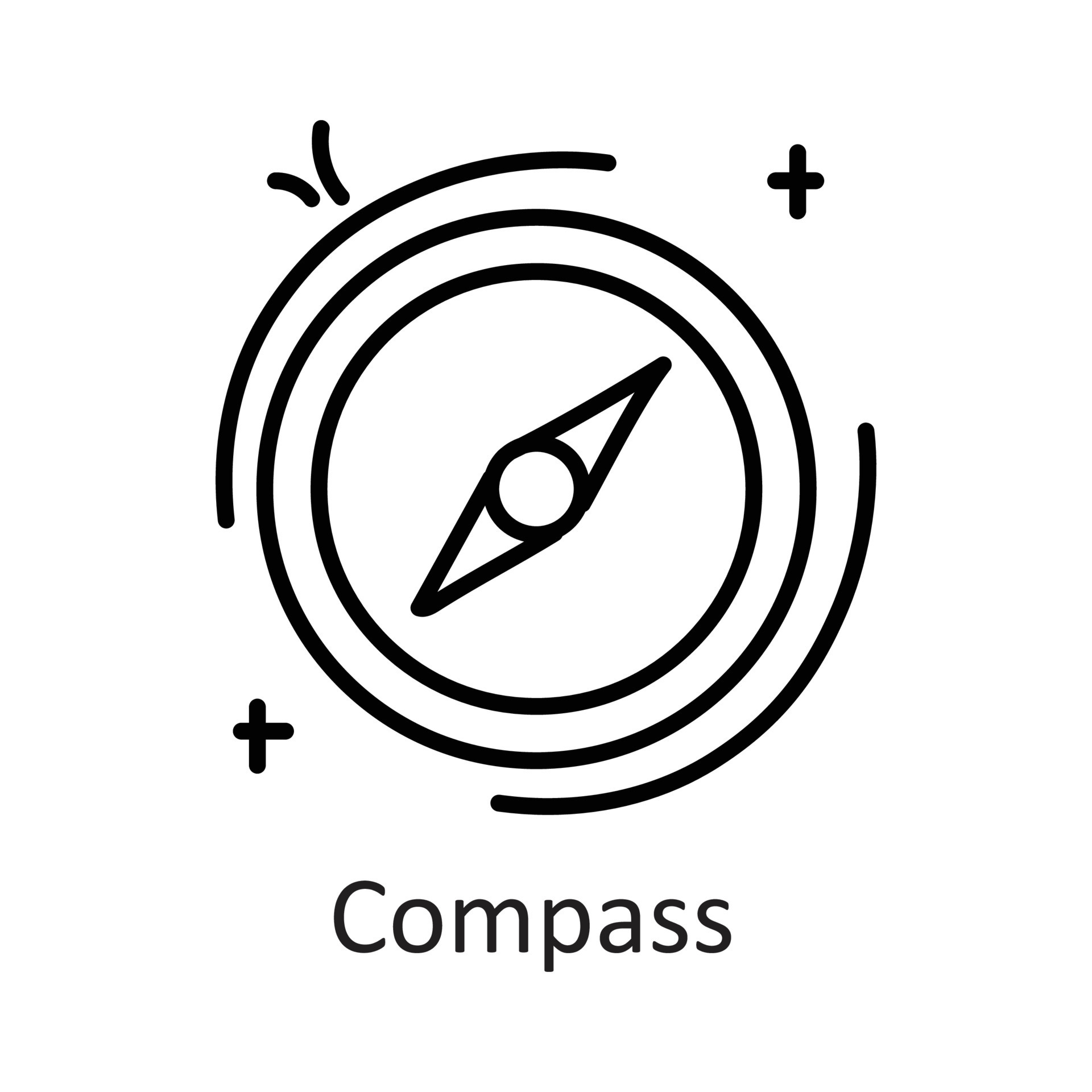 Compass Vector Outline Icon Design Illustration Communication Symbol On White Background Eps 10