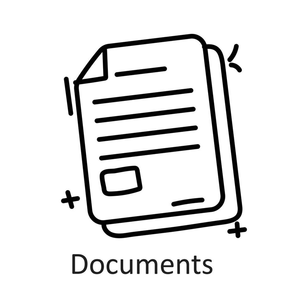 Documents Vector Outline Icon Design Illustration Communication Symbol On White Background Eps
