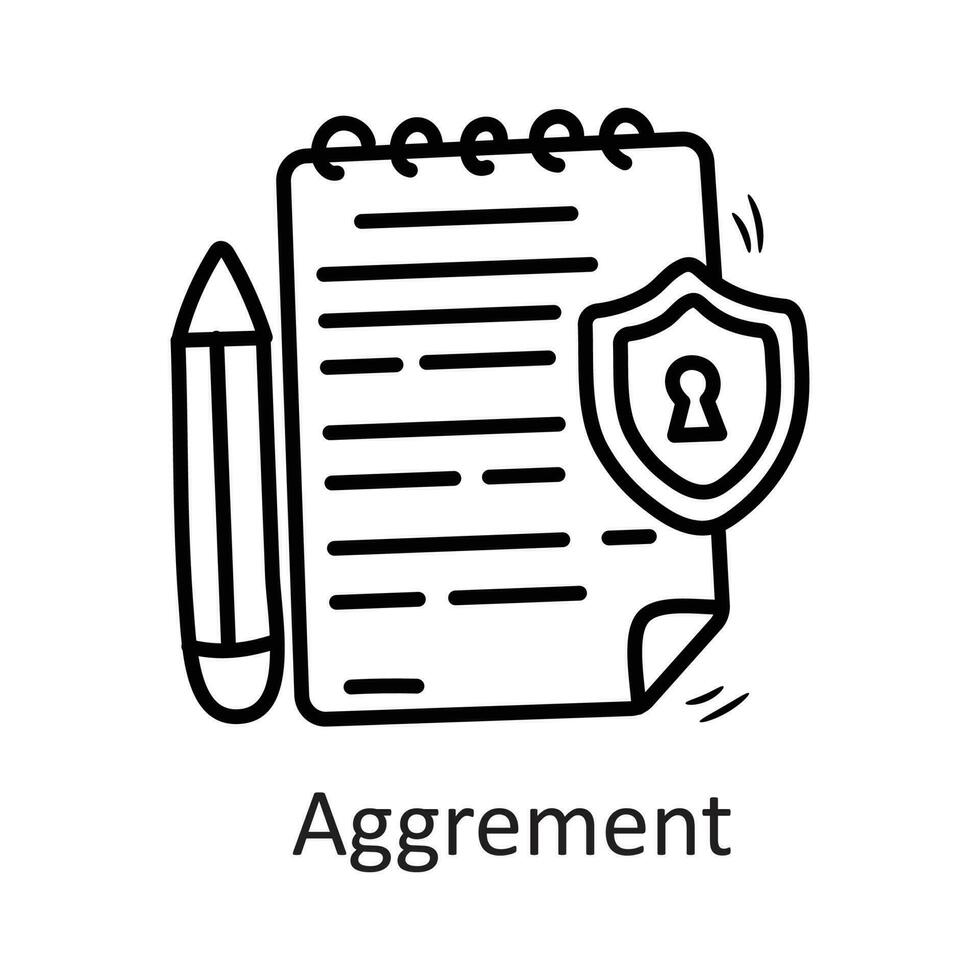Agreement Vector Outline Icon Design Illustration Security Symbol On White Background Eps 10