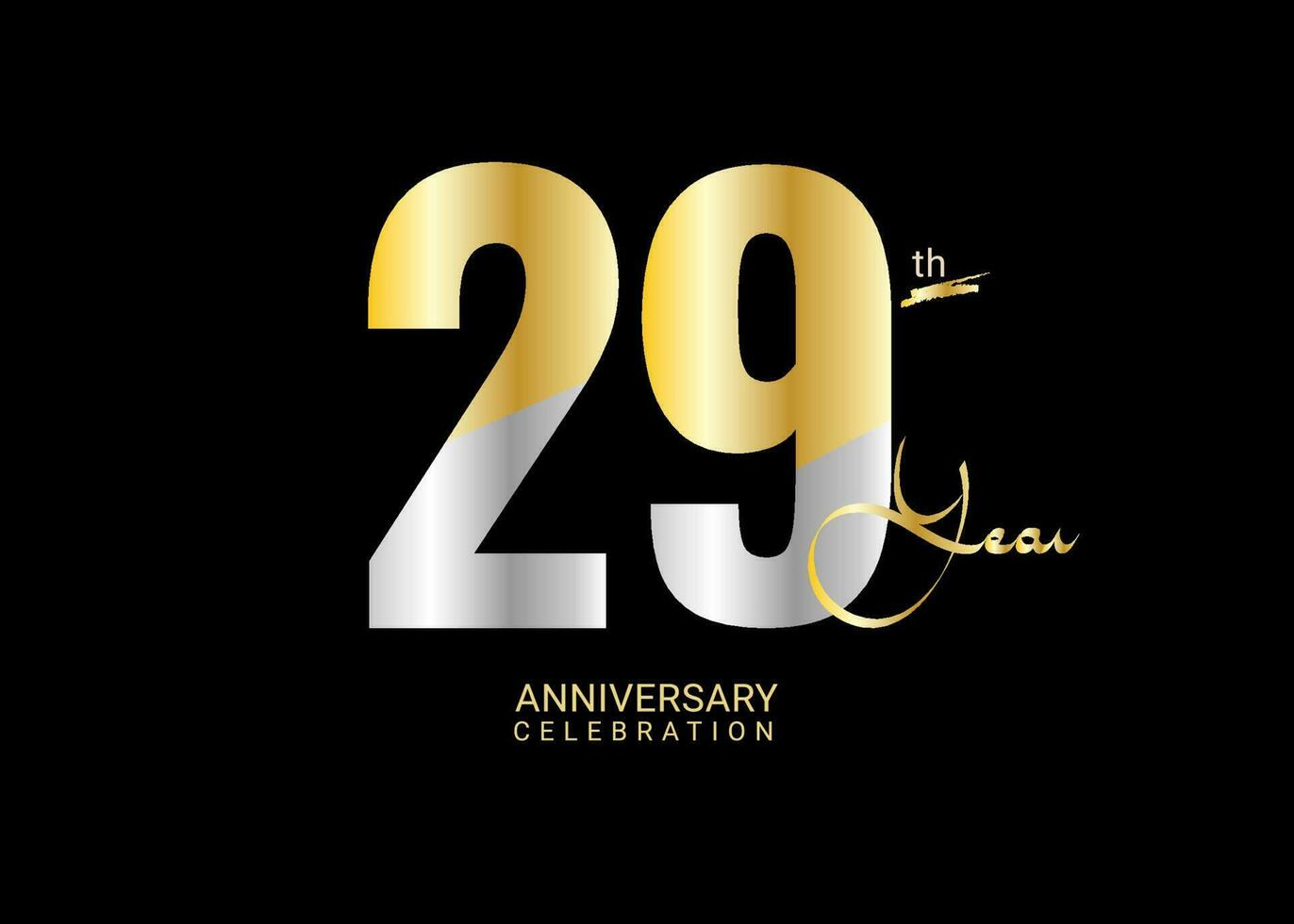 29 Years Anniversary Celebration gold and silver Vector Template, 29 ... 29 Years Anniversary Celebration gold and silver Vector Template, 29 ...