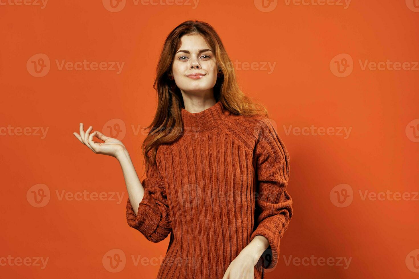woman with red hair posing hand gestures fun studio 23692333 Stock ... woman with red hair posing hand gestures fun studio 23692333 Stock ...