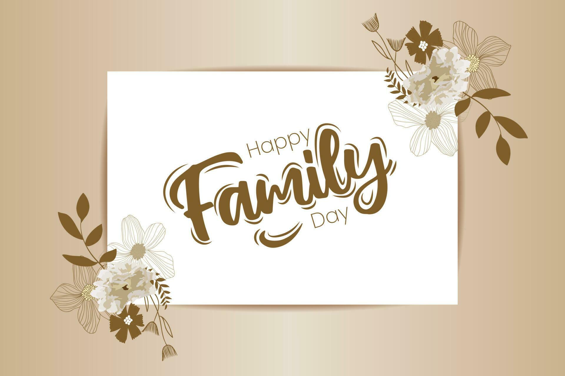 Happy Family Day card in elegant design. Vector invitation card with background and frame with ...