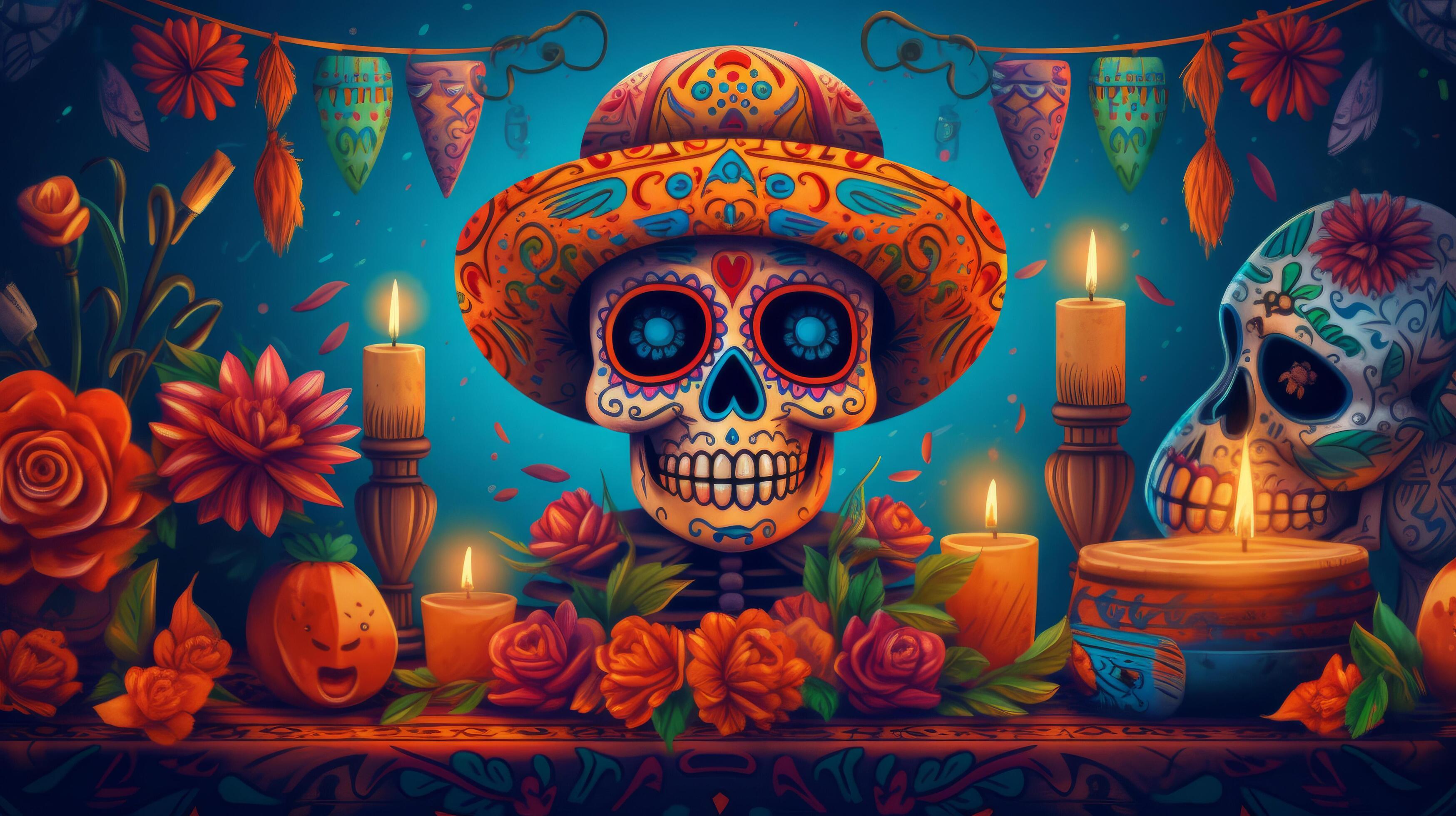 Day of the dead, Dia de los muertos. Illustration 23698960 Stock Photo ...