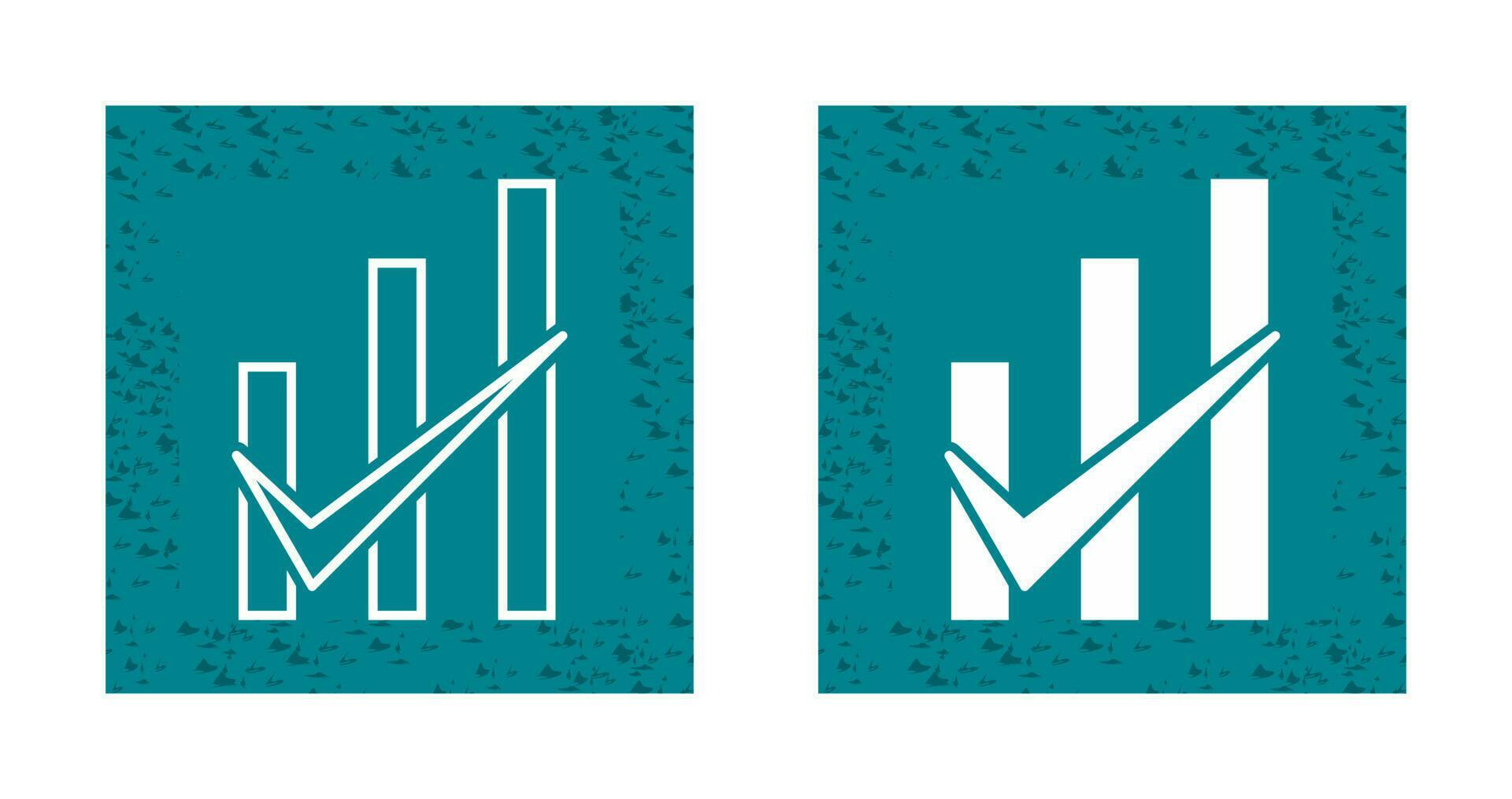 Checked Bar Graph Vector Icon 23708719 Vector Art at Vecteezy