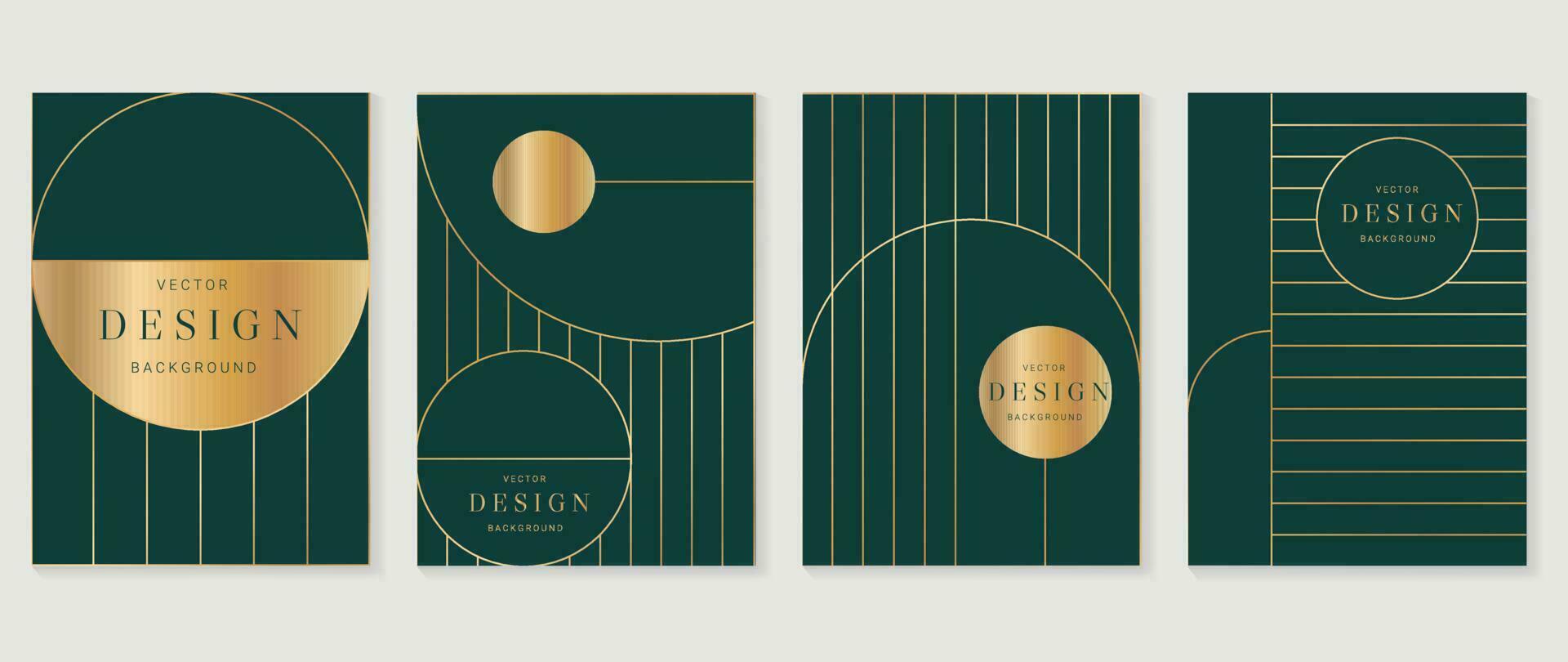 Luxury Geometric Pattern Cover Template Set Of Art Deco Poster Design