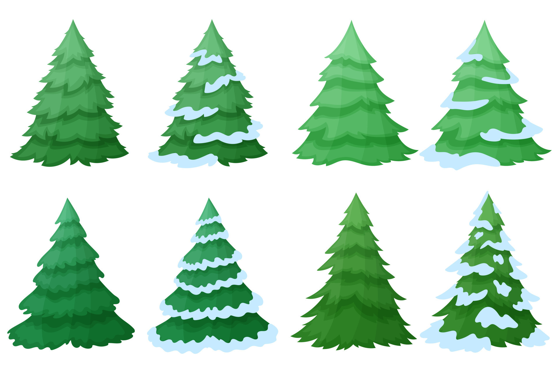 Collection of realistic Christmas vector trees, isolated on white background, new year 23712073 ...
