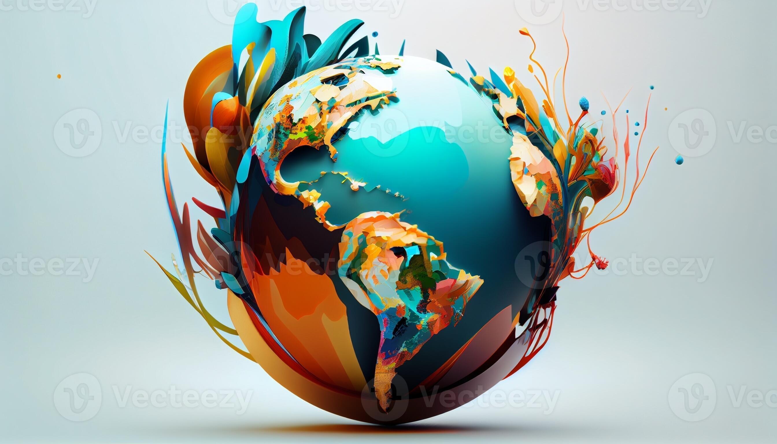 Abstract Globe background illustration design artwork.earth globe art abstraction, 23721243 ...