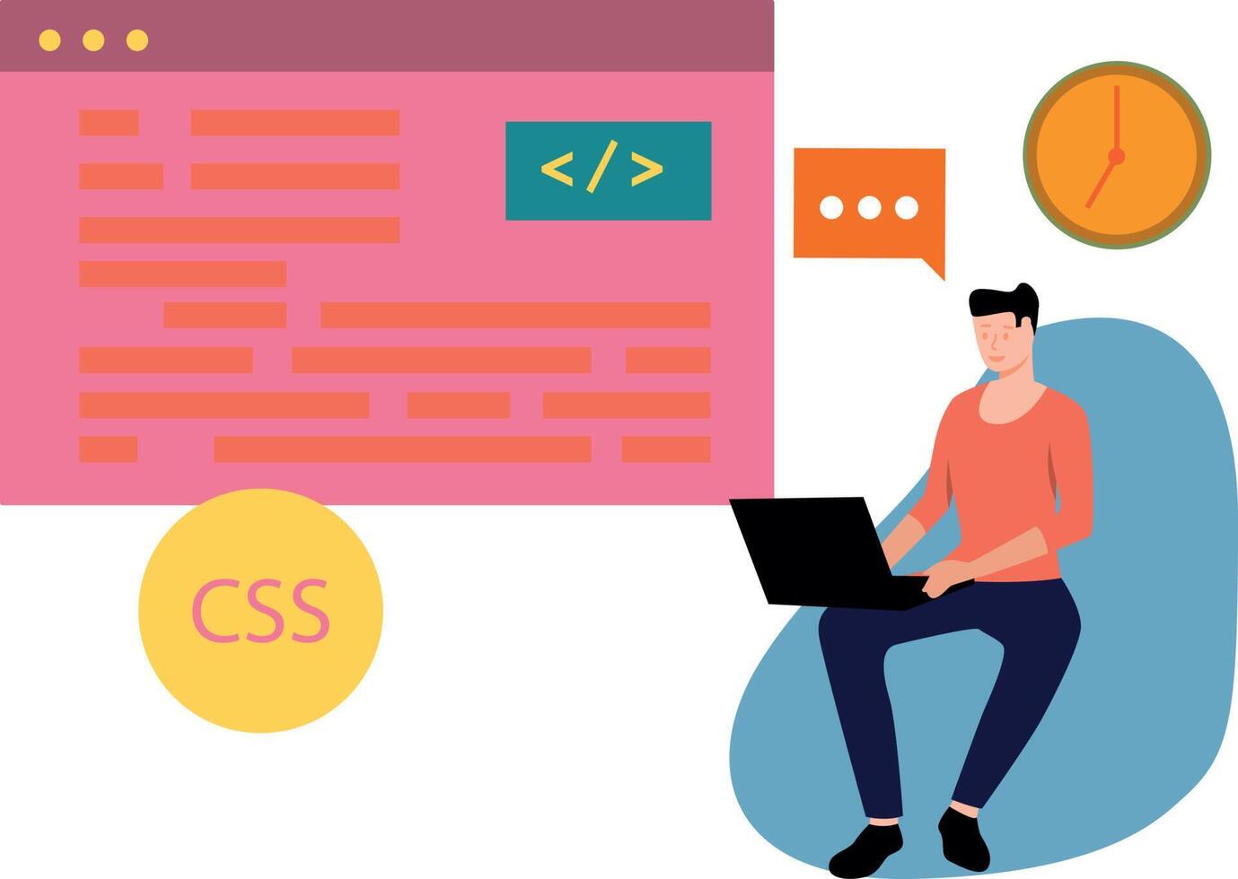 The boy is working on coding software. 23723370 Vector Art at Vecteezy