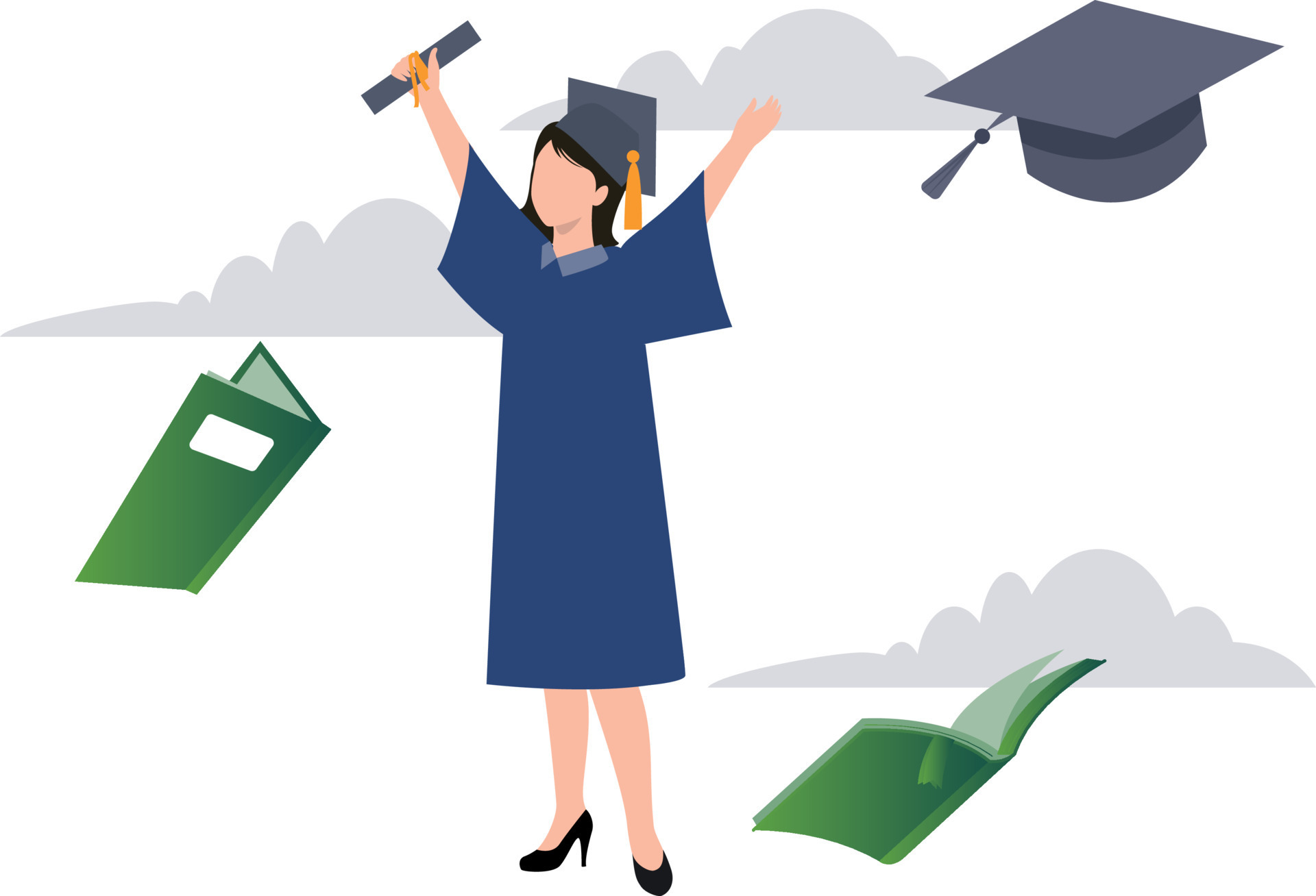 The girl has completed her graduation. 23724760 Vector Art at Vecteezy The girl has completed her graduation. 23724760 Vector Art at Vecteezy